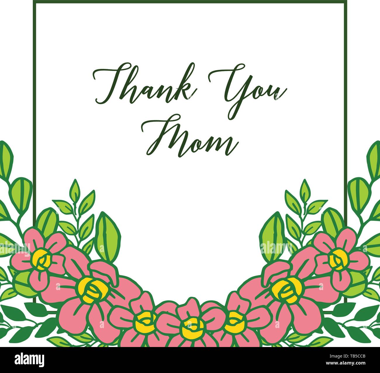 Vector illustration lettering thank you mom for various texture pink ...