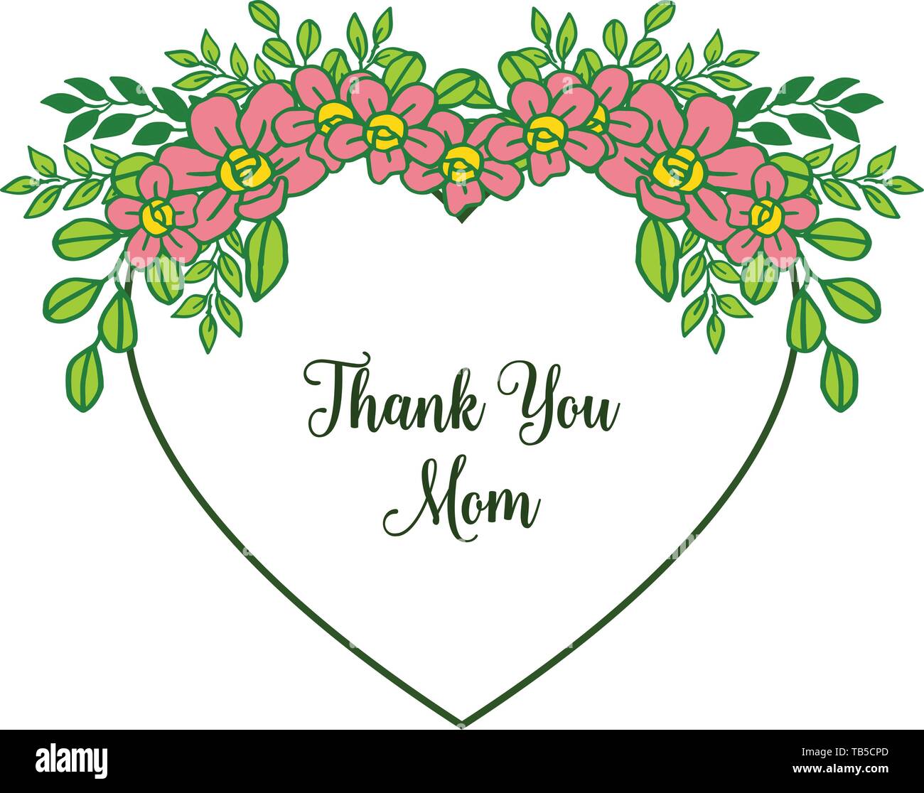 Vector illustration lettering thank you mom for various texture pink ...