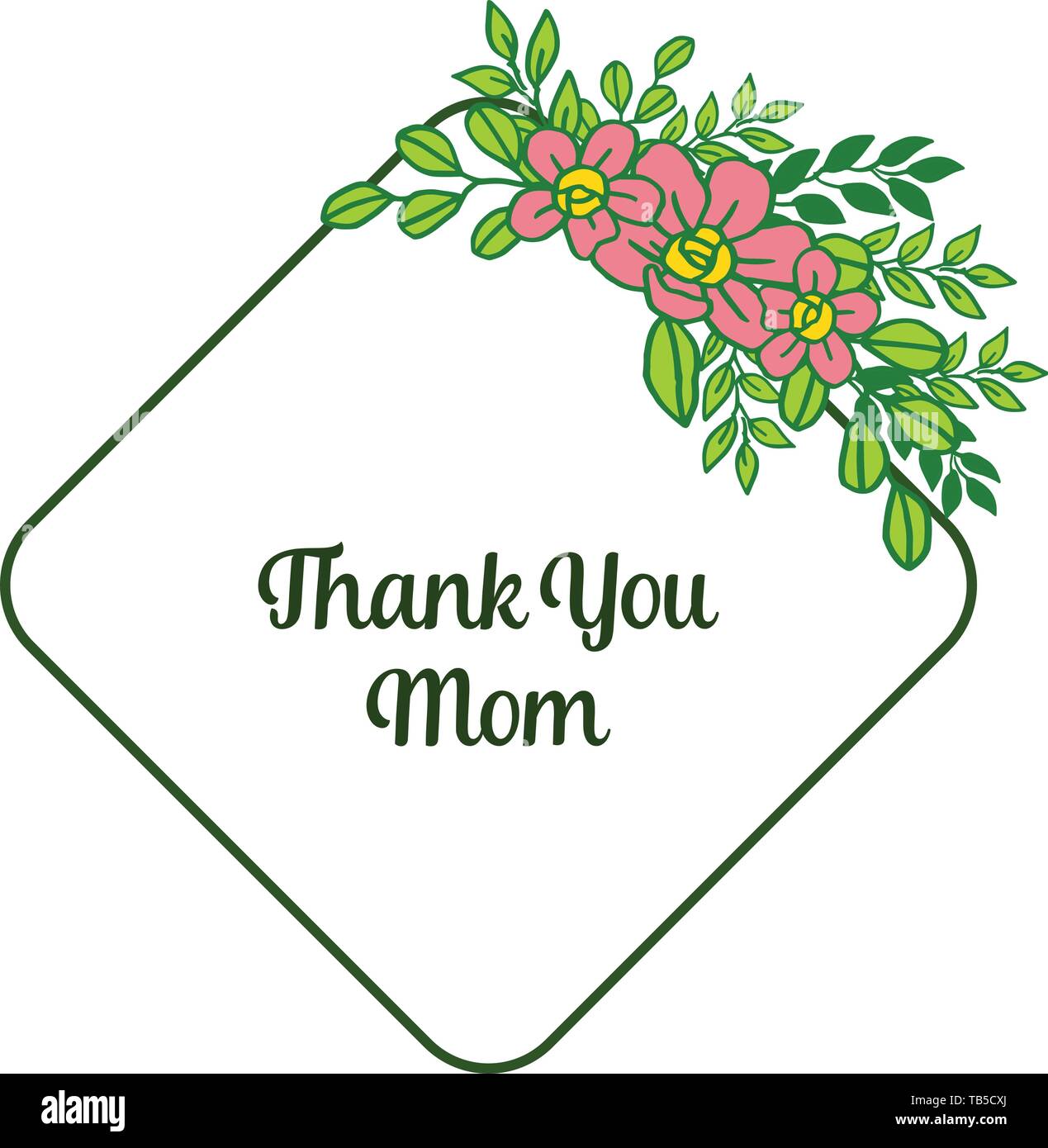 Vector illustration lettering thank you mom for various texture pink ...