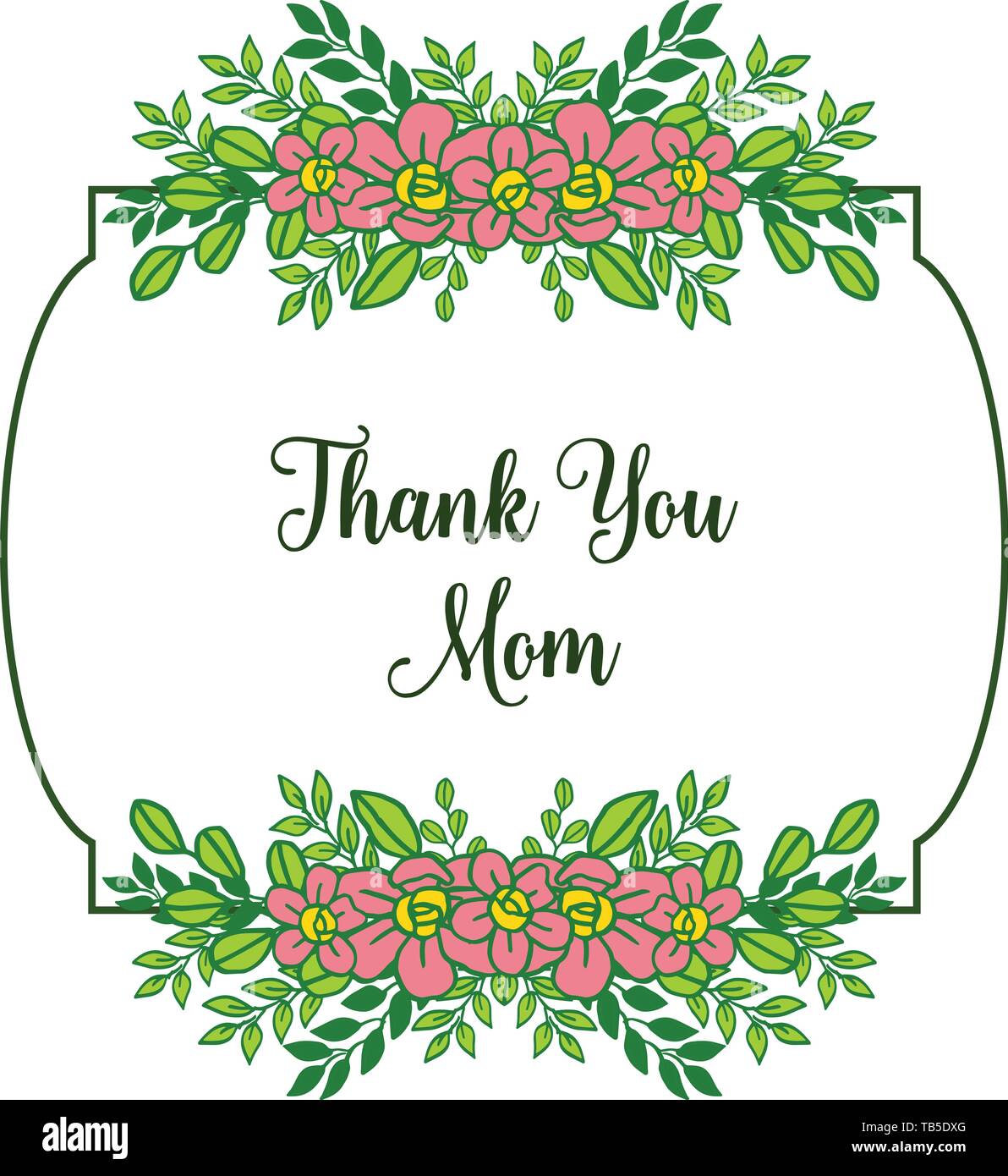 Vector illustration various elegant leaf flower frame with banner thank ...