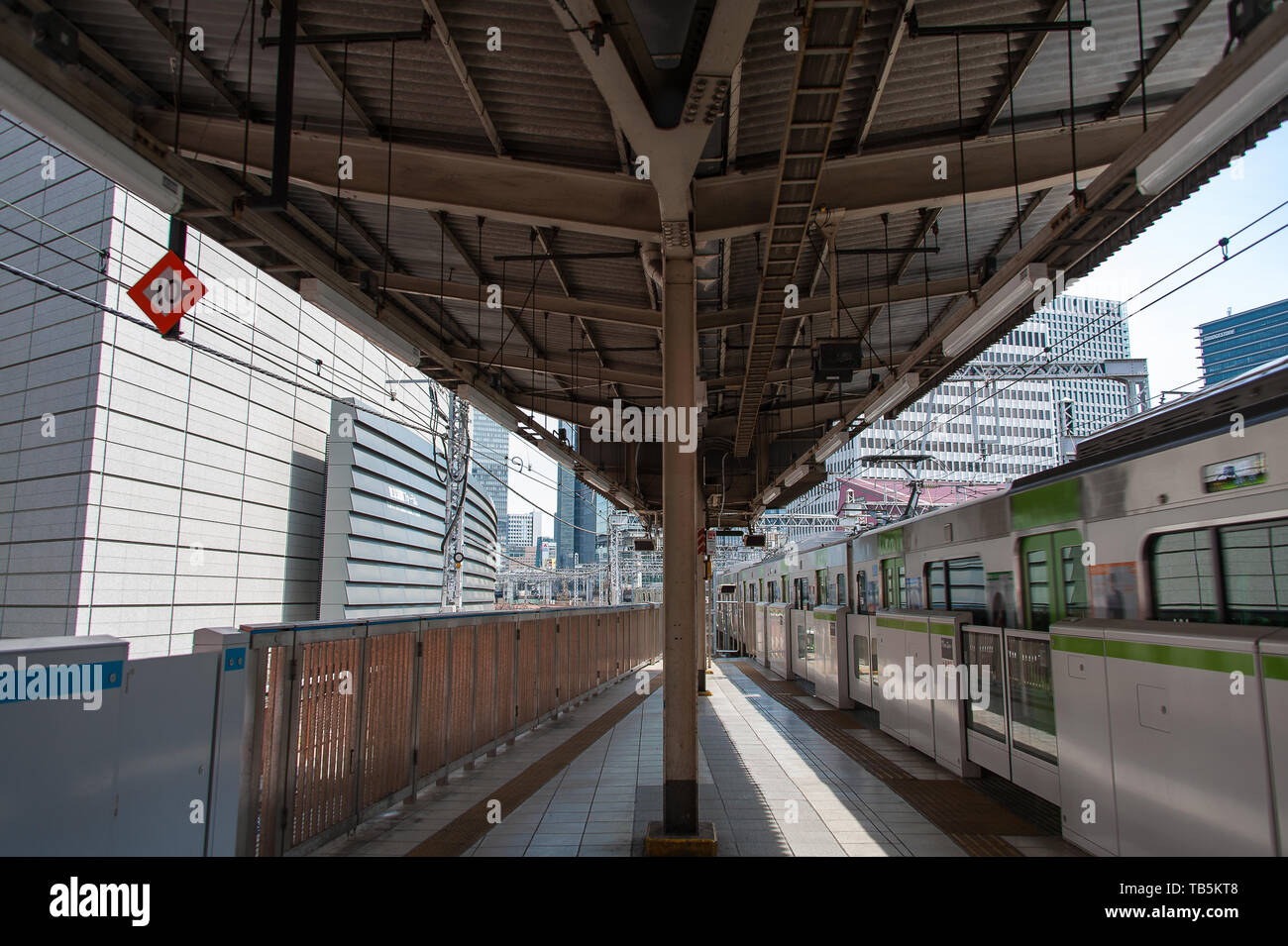 Tokyo, Japan - April 2019: Subway train station, Tokyo Metro, central ...