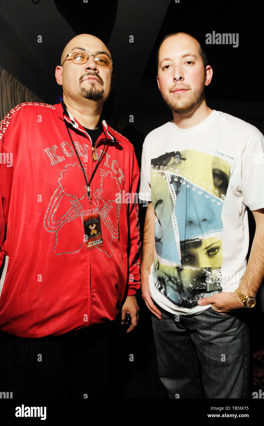 DJ Reflex and Bob Hernandez (l) inside at Lady Gaga's after party on ...