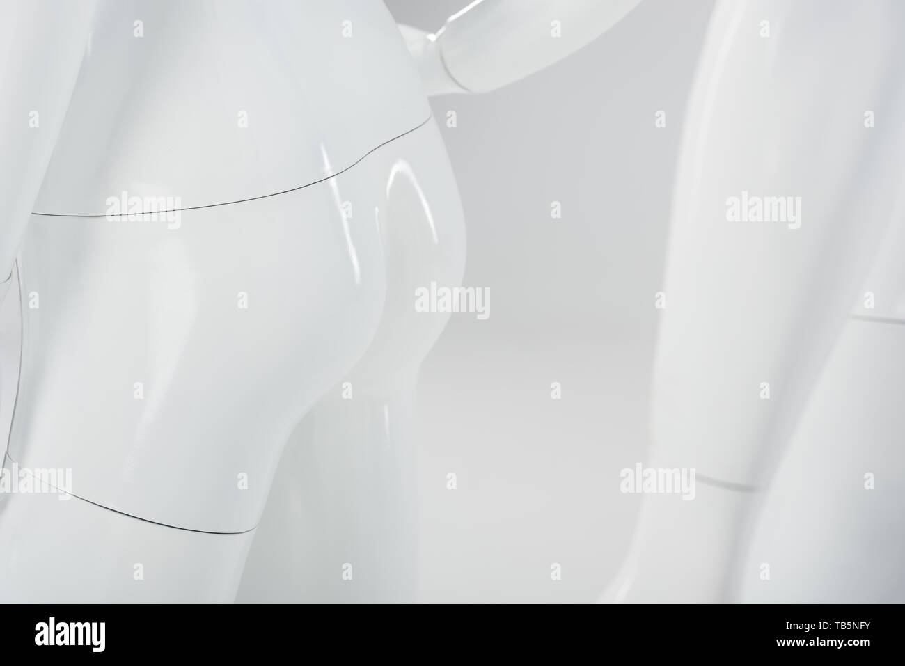 close up view of white plastic manikins on grey Stock Photo - Alamy