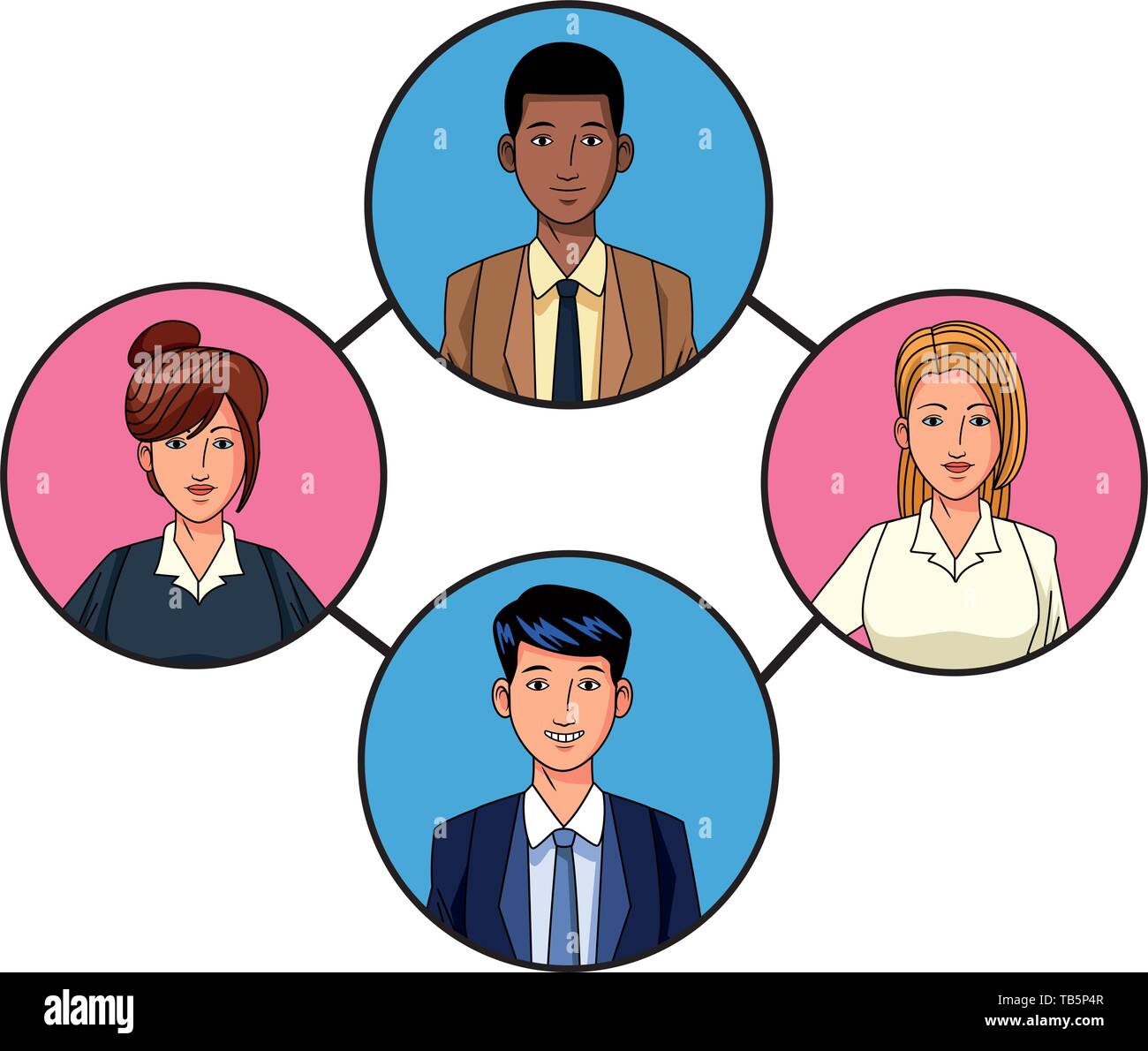 group of business people avatar profile picture in round icon Stock ...