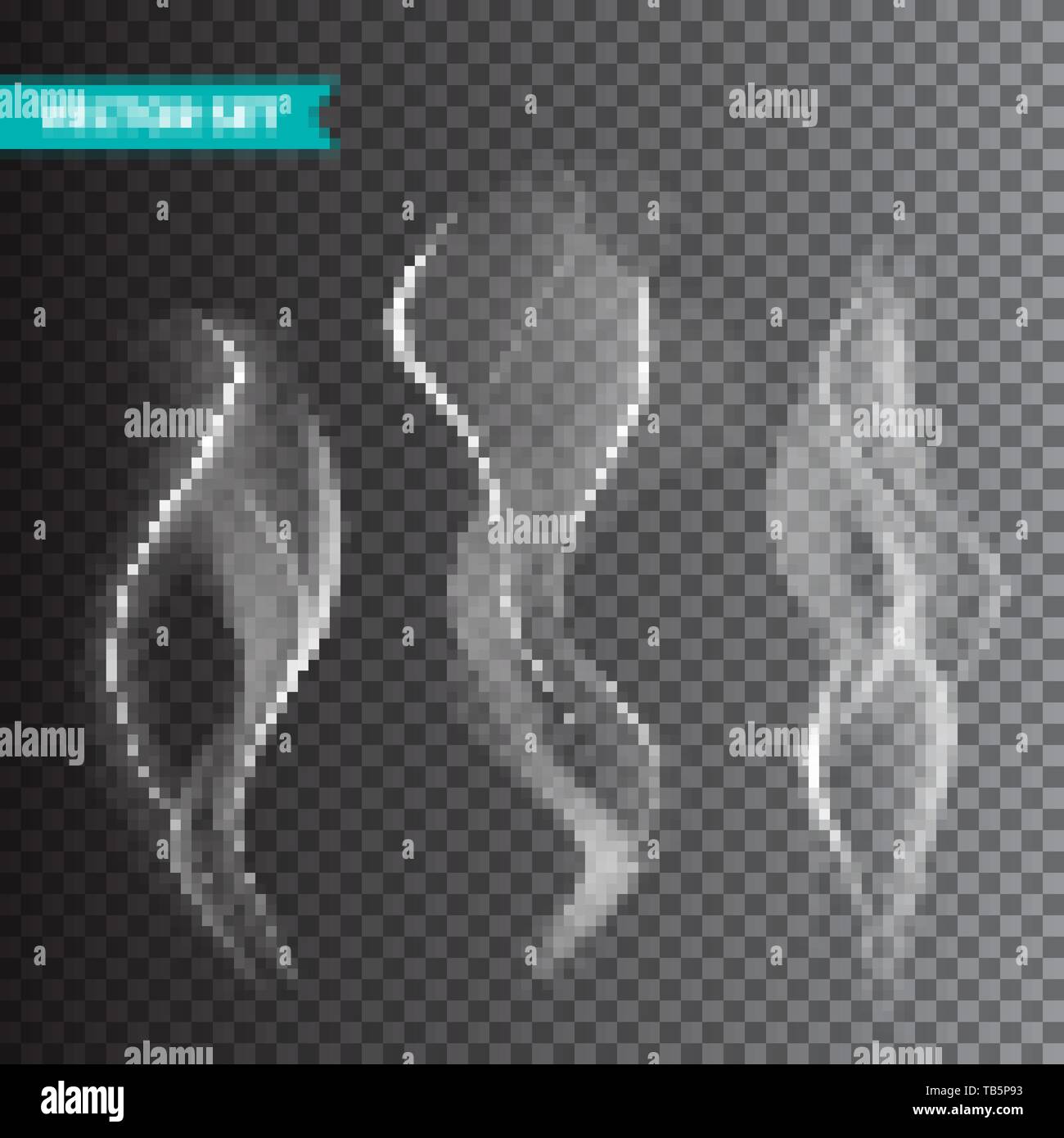 Realistic cigarette smoke set isolated on transparent background ...