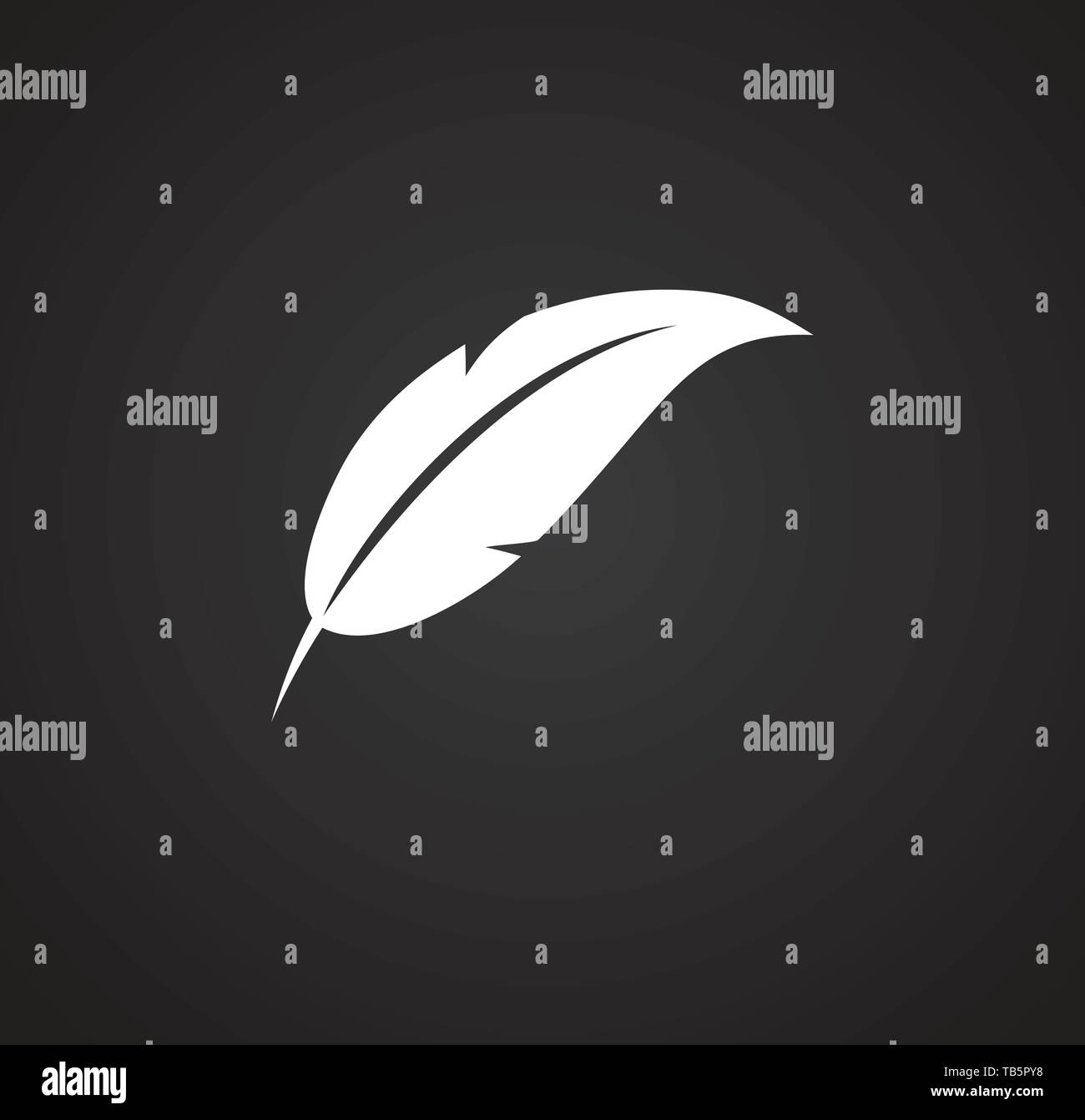 Feather icon on background for graphic and web design. Simple vector ...