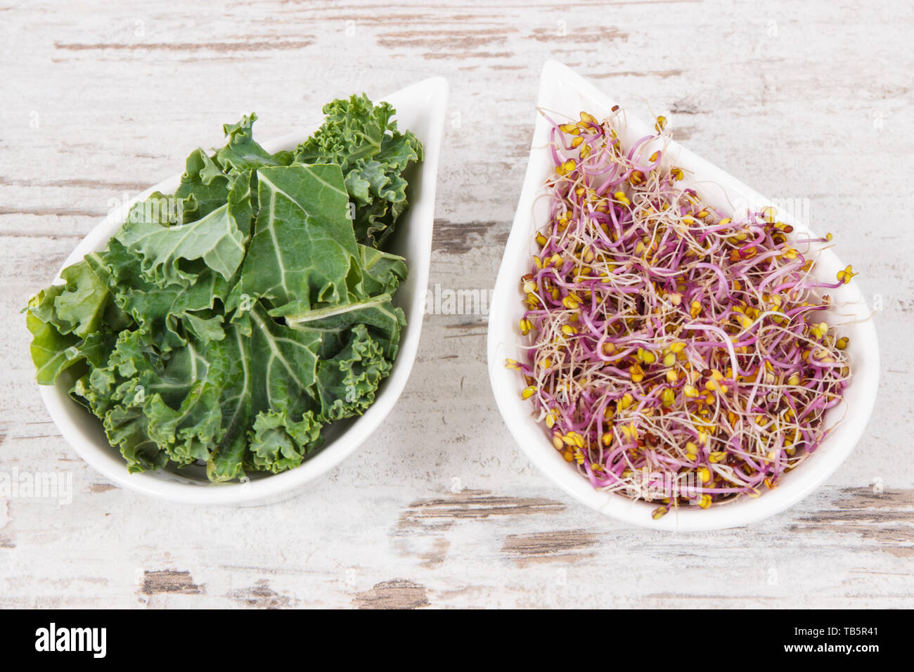 Nutritious kale sprouts and fresh vegetable as source natural vitamins ...