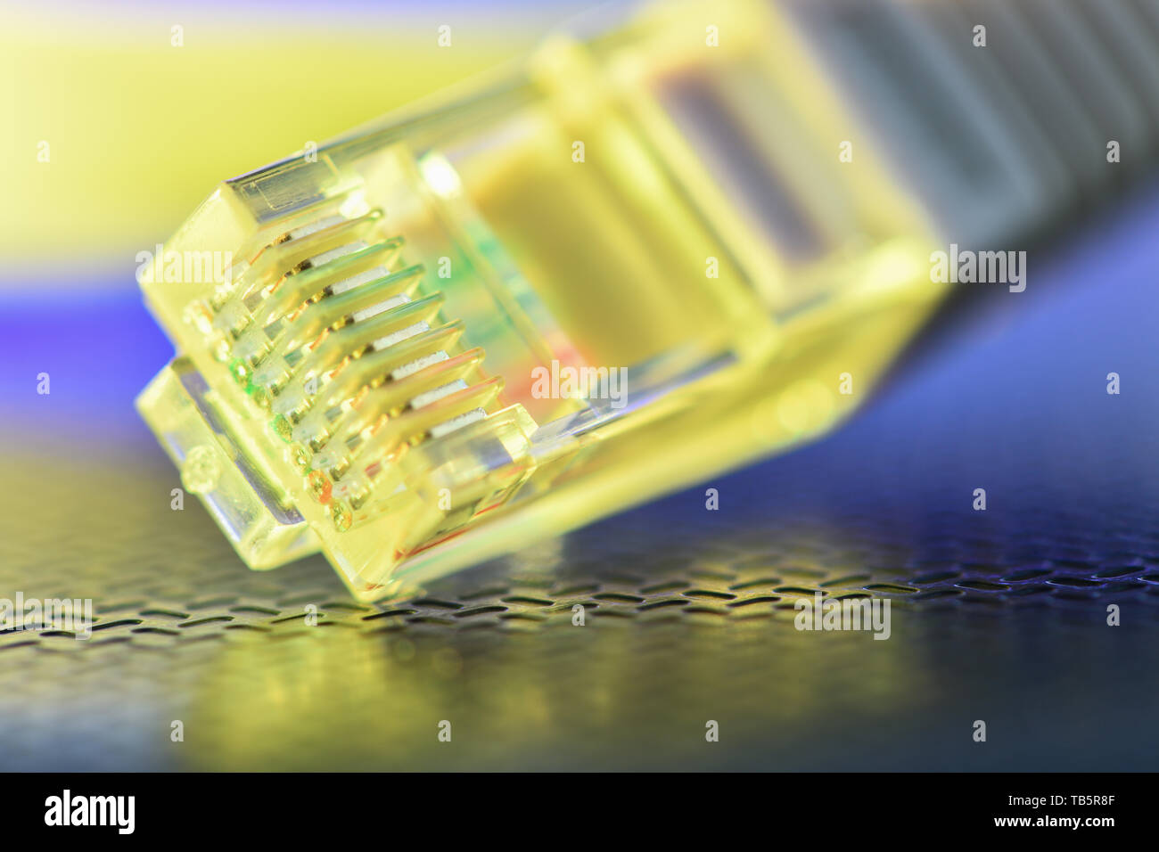 The local wire lies on the ribbed surface highlighted in yellow Stock ...