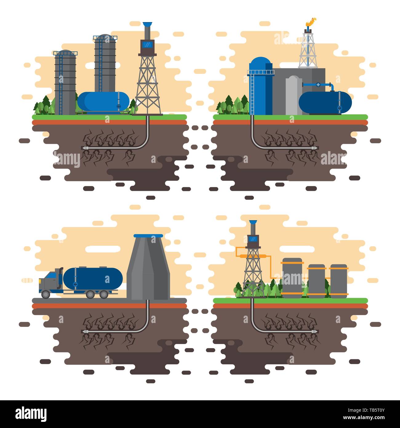 Fracking field Stock Vector Images - Alamy