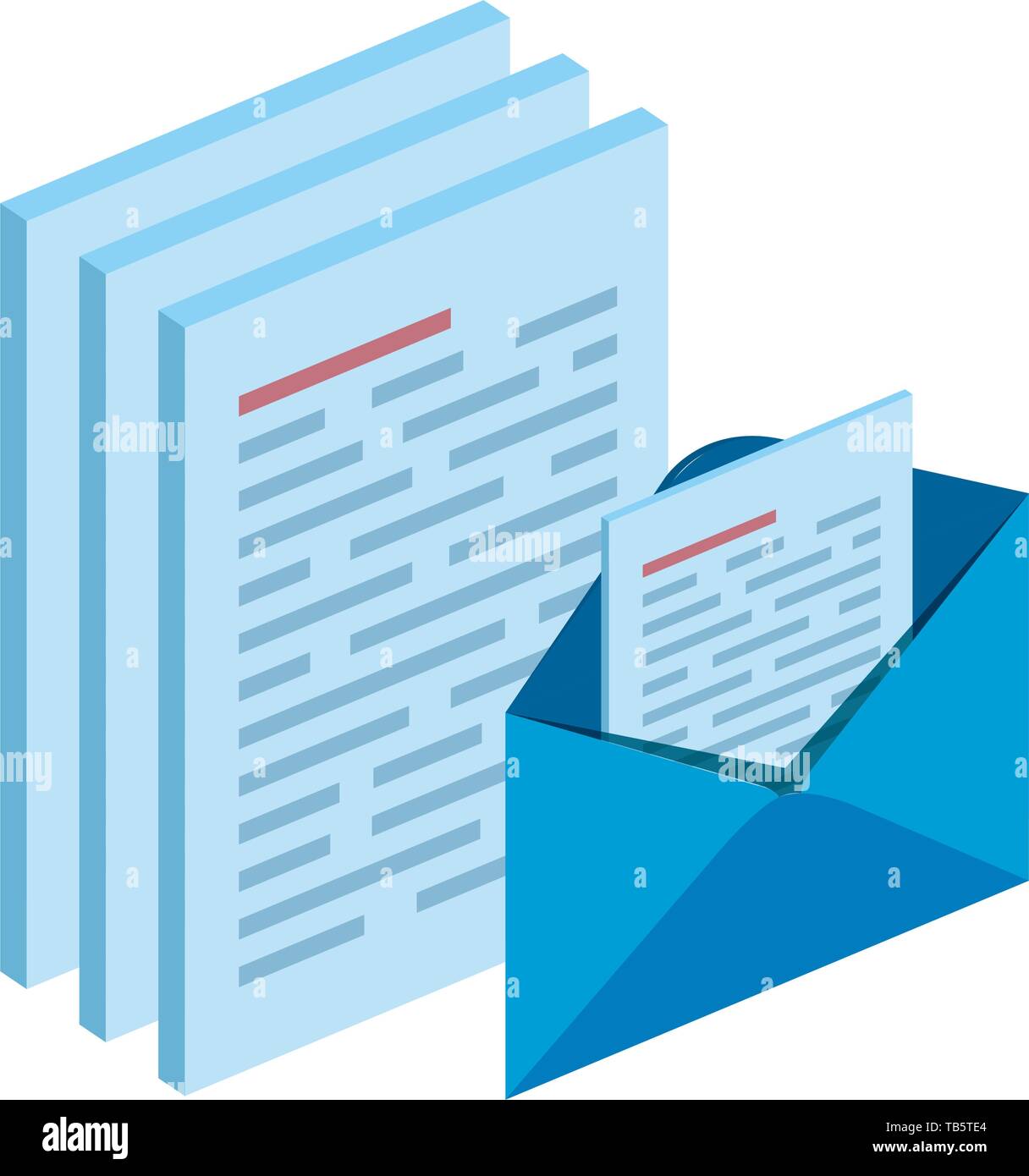 paper document files and envelope mail Stock Vector Image & Art - Alamy