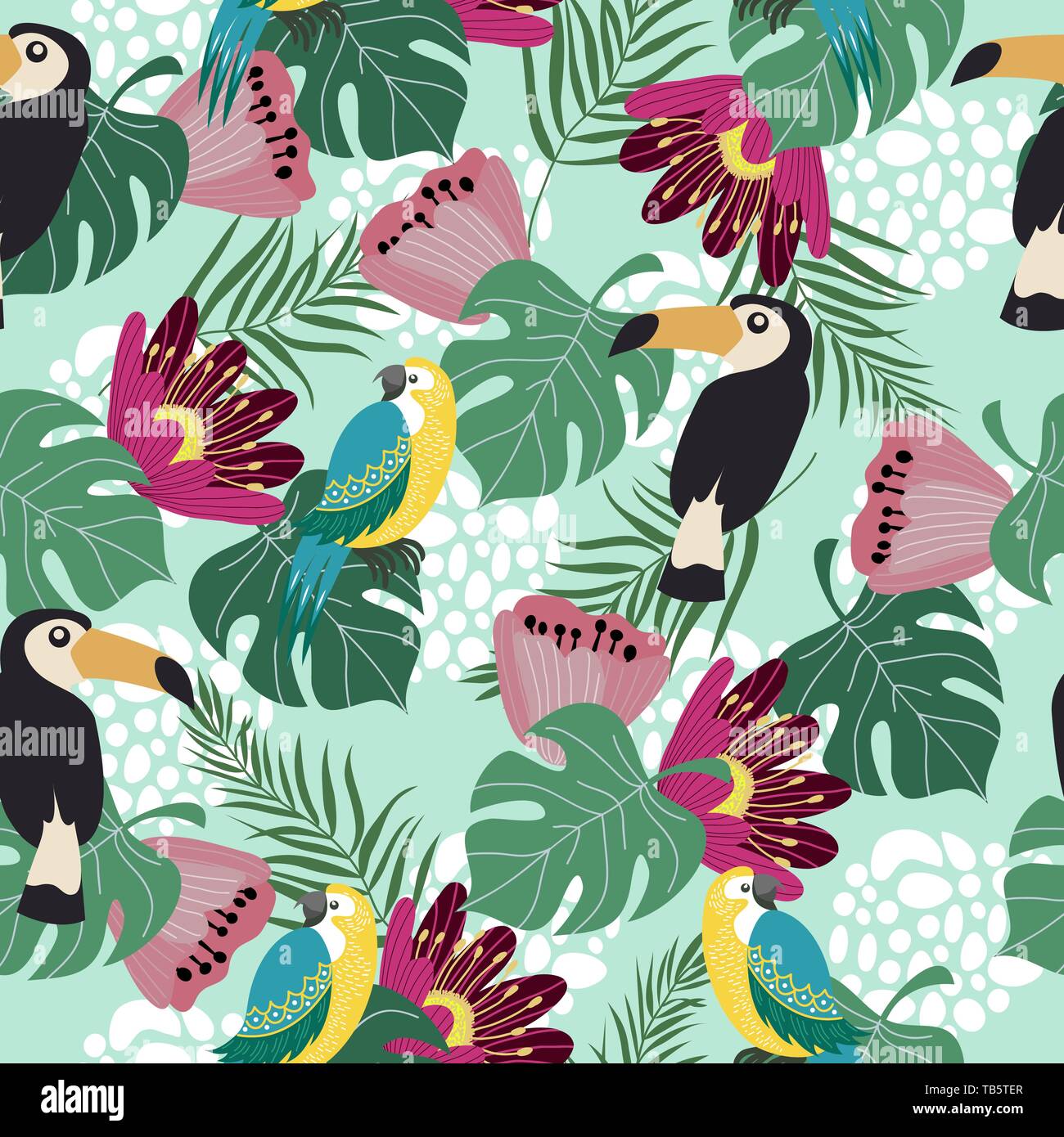 Tropical Parrot Pattern