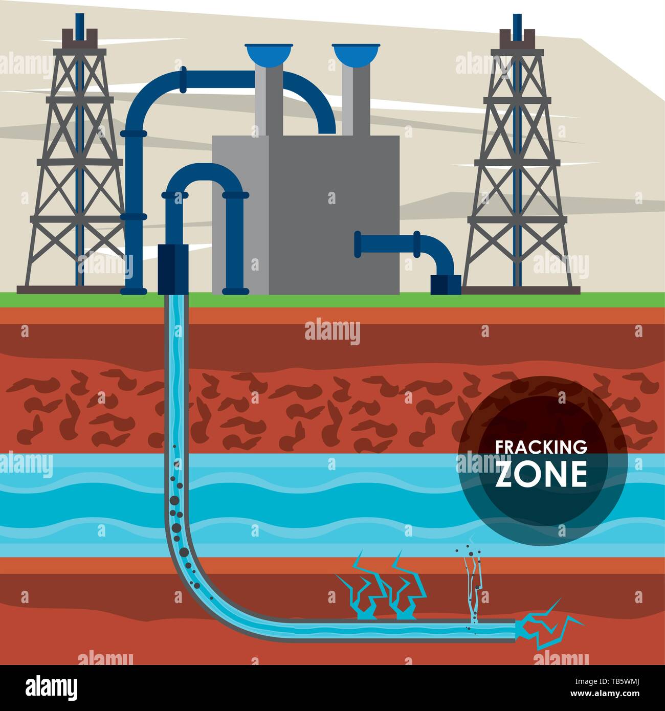 Fracking oil field Stock Vector Images - Alamy