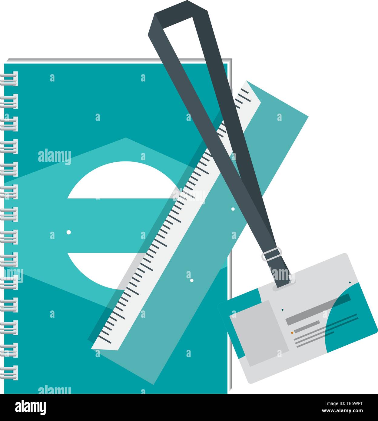 notepad and rule ,document with company emblem print Stock Vector Image ...