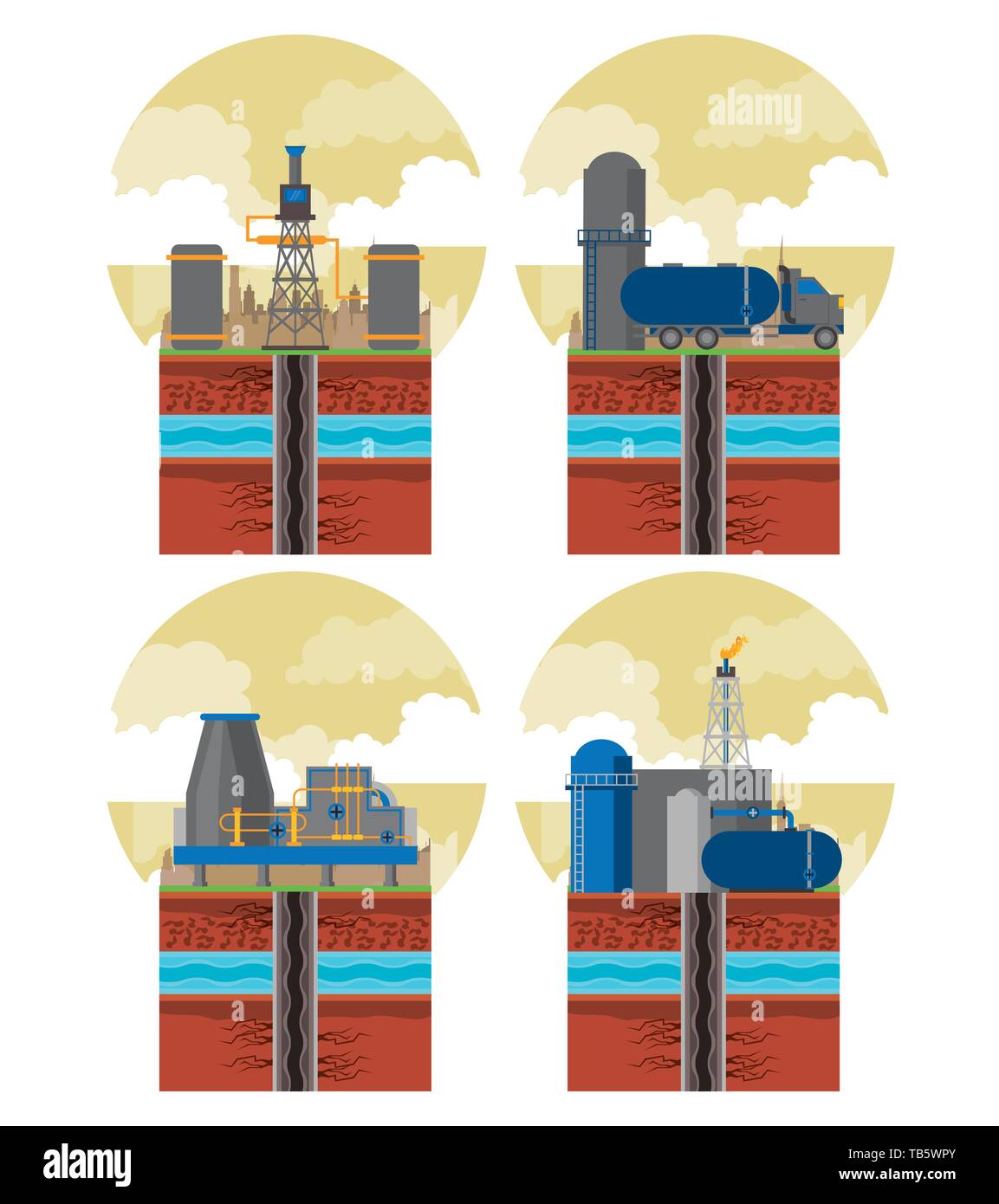 Fracking field Stock Vector Images - Alamy