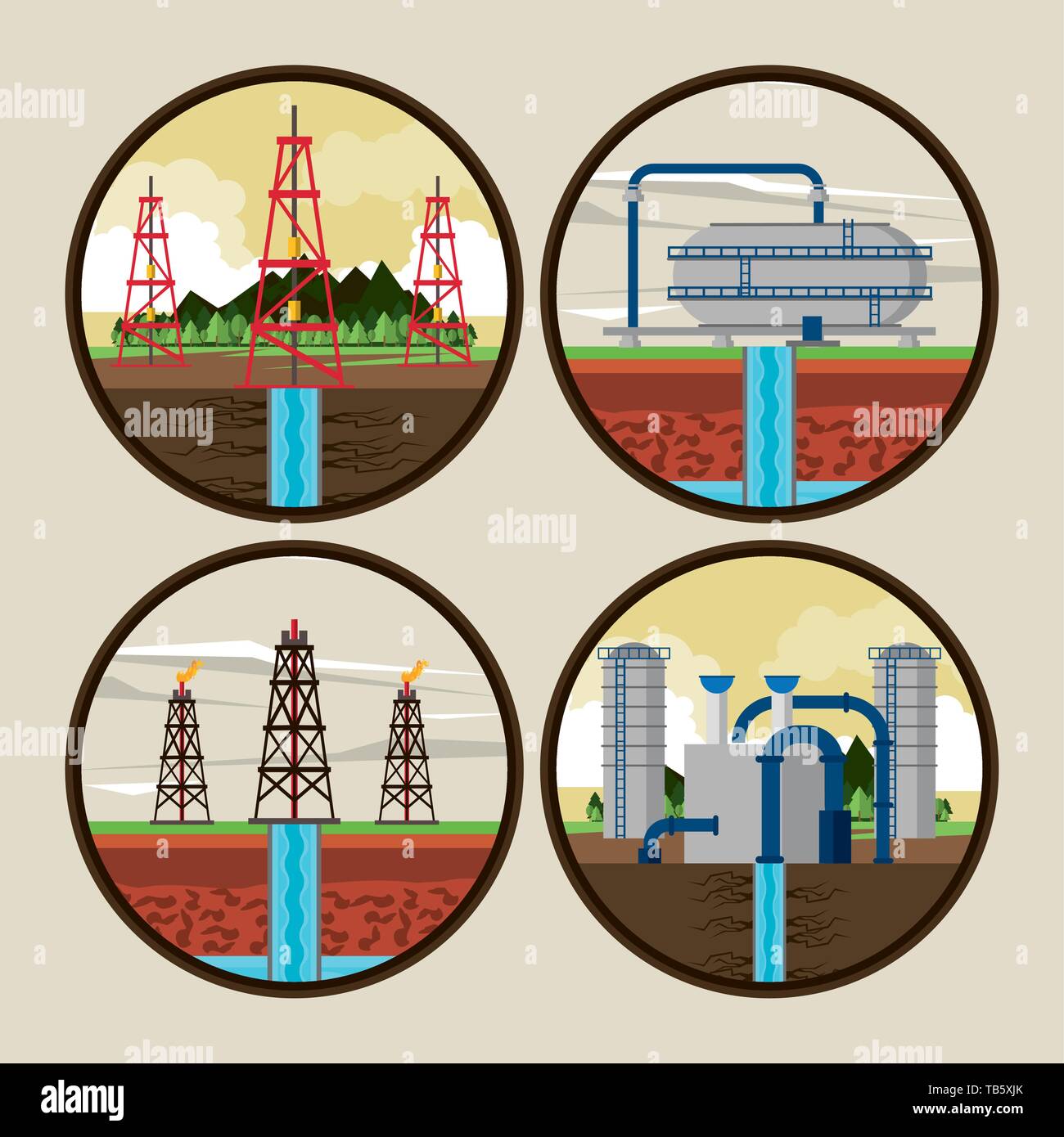 Fracking field Stock Vector Images - Alamy