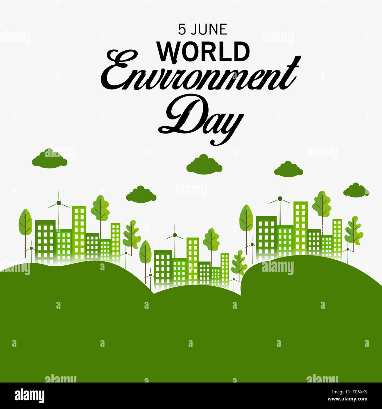 illustration of a Background for World Environment Day Stock Photo - Alamy
