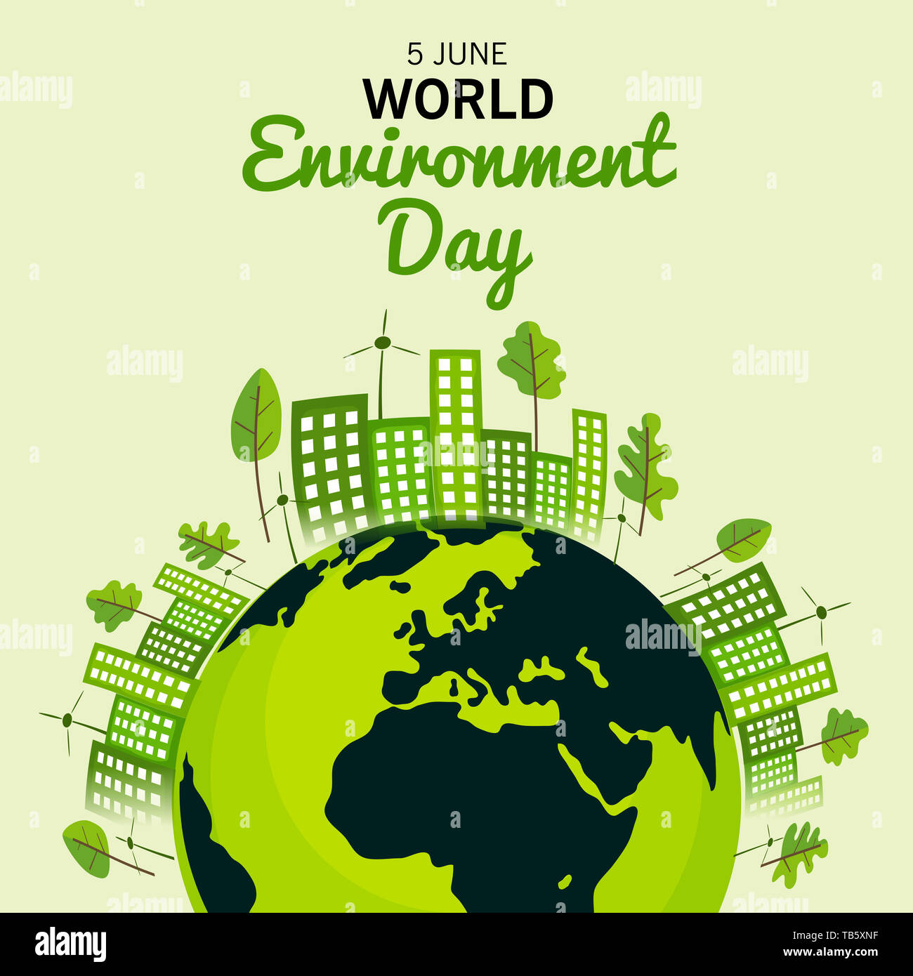 illustration of a Background for World Environment Day Stock Photo - Alamy