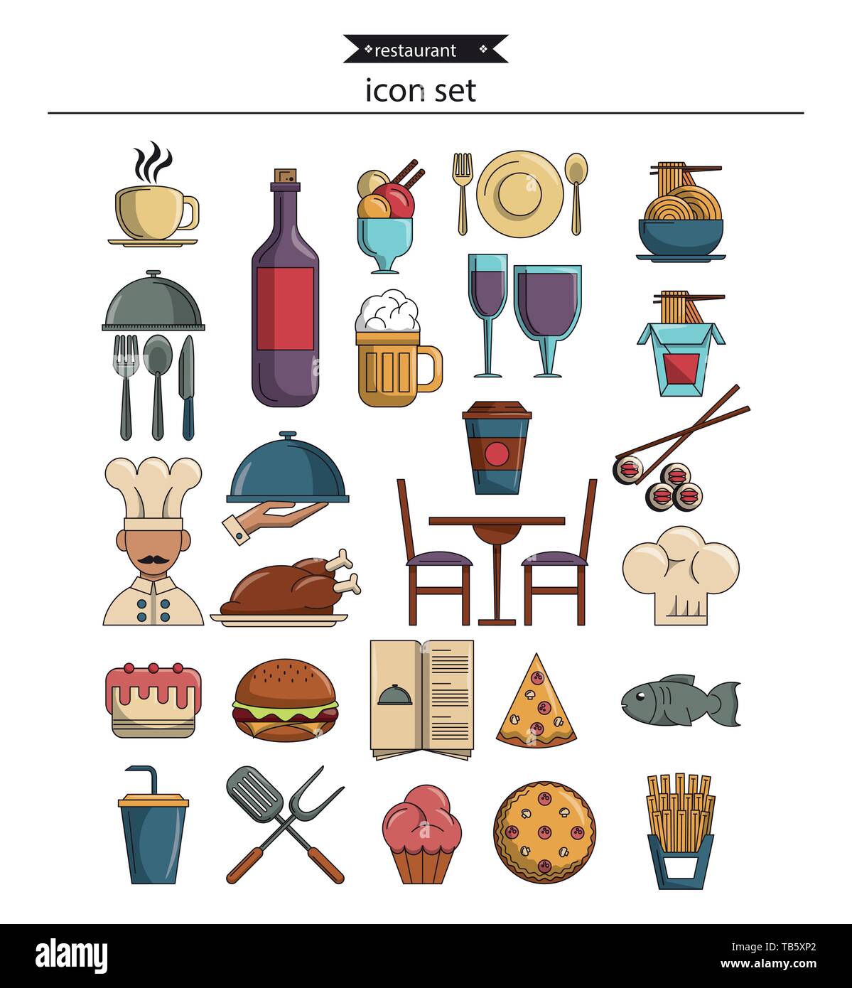Set of food icons Stock Vector Image & Art - Alamy