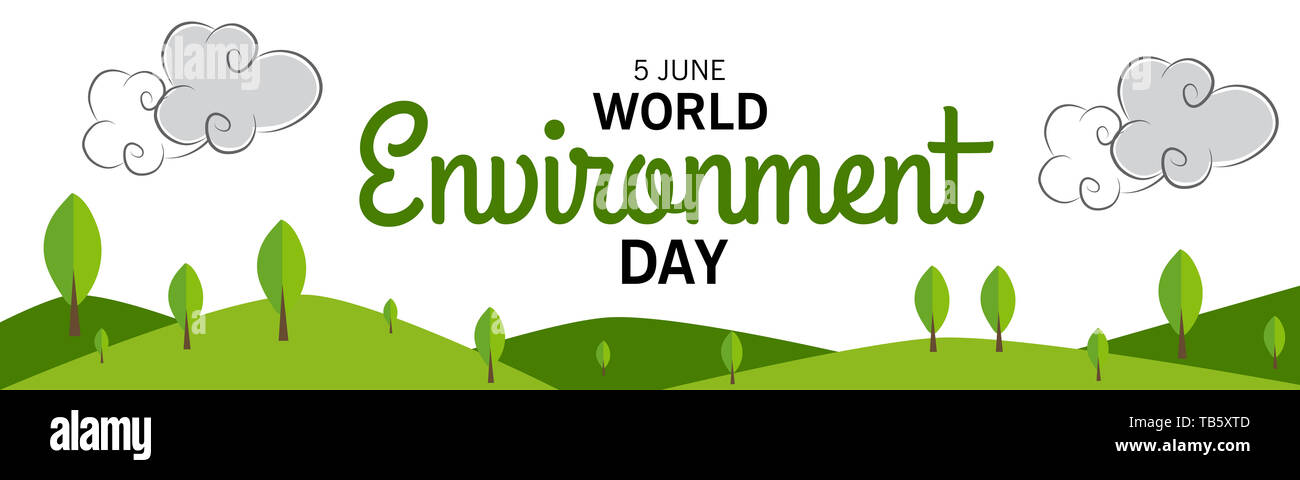 illustration of a Background for World Environment Day Stock Photo - Alamy