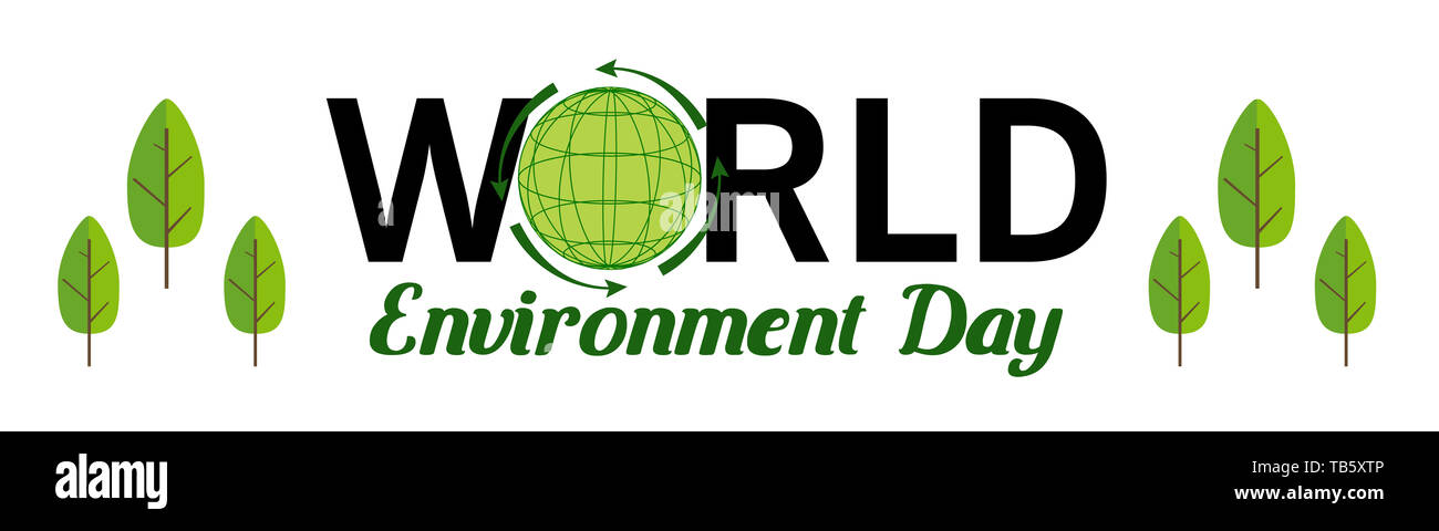 illustration of a Background for World Environment Day Stock Photo - Alamy