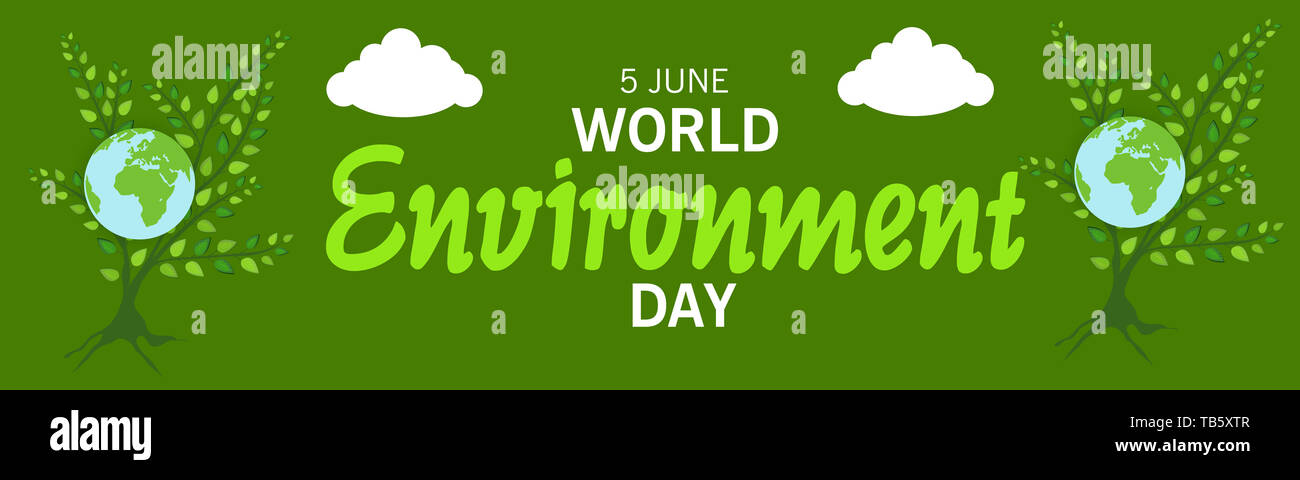 illustration of a Background for World Environment Day Stock Photo - Alamy