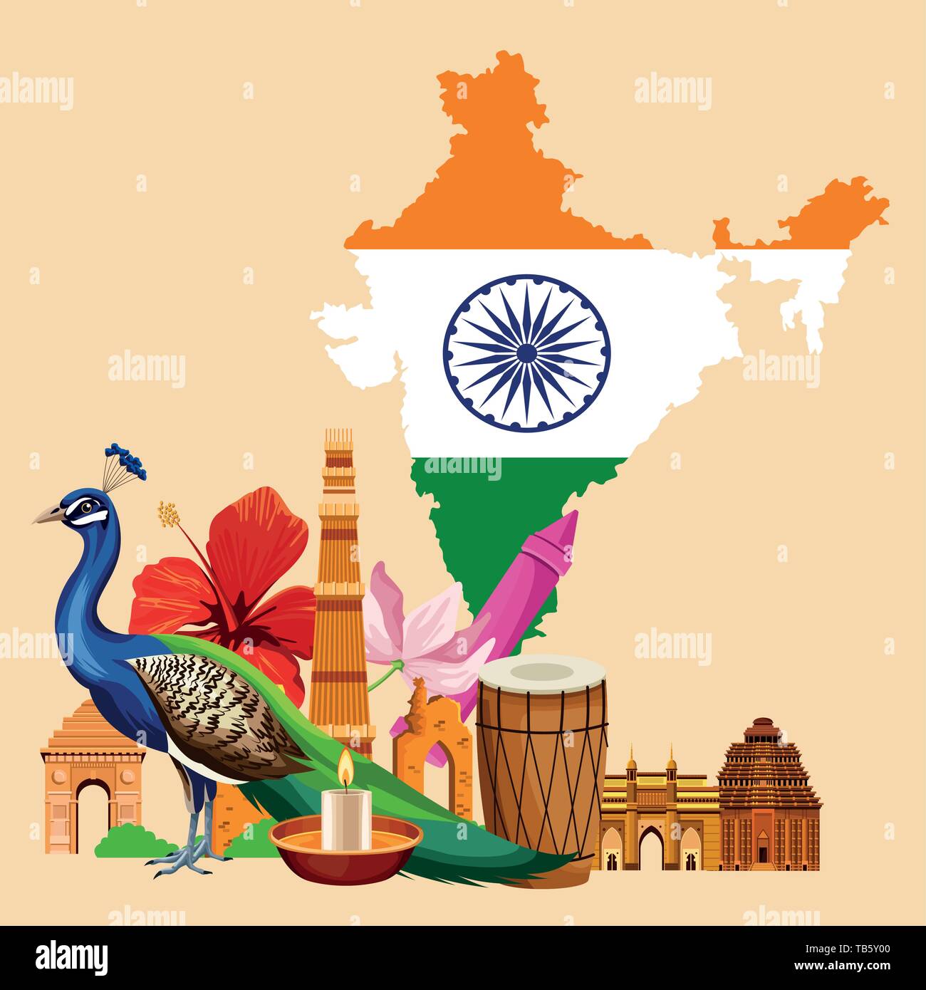 India travel and tourism card Stock Vector Image & Art - Alamy