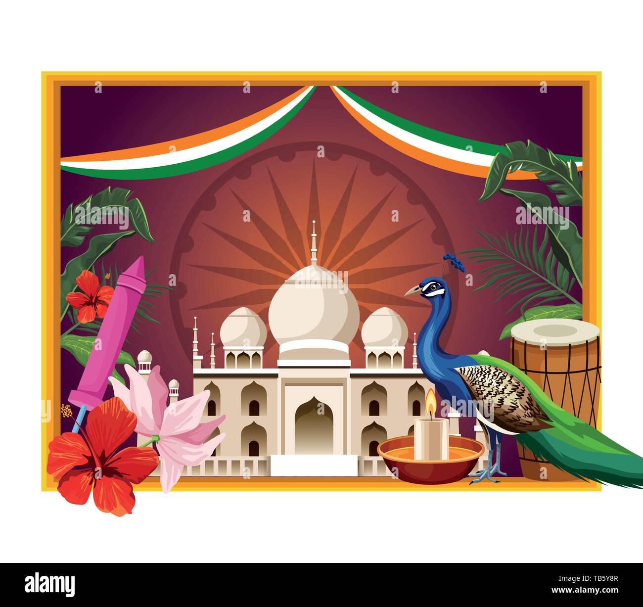 India national monument tourism card Stock Vector Image & Art - Alamy