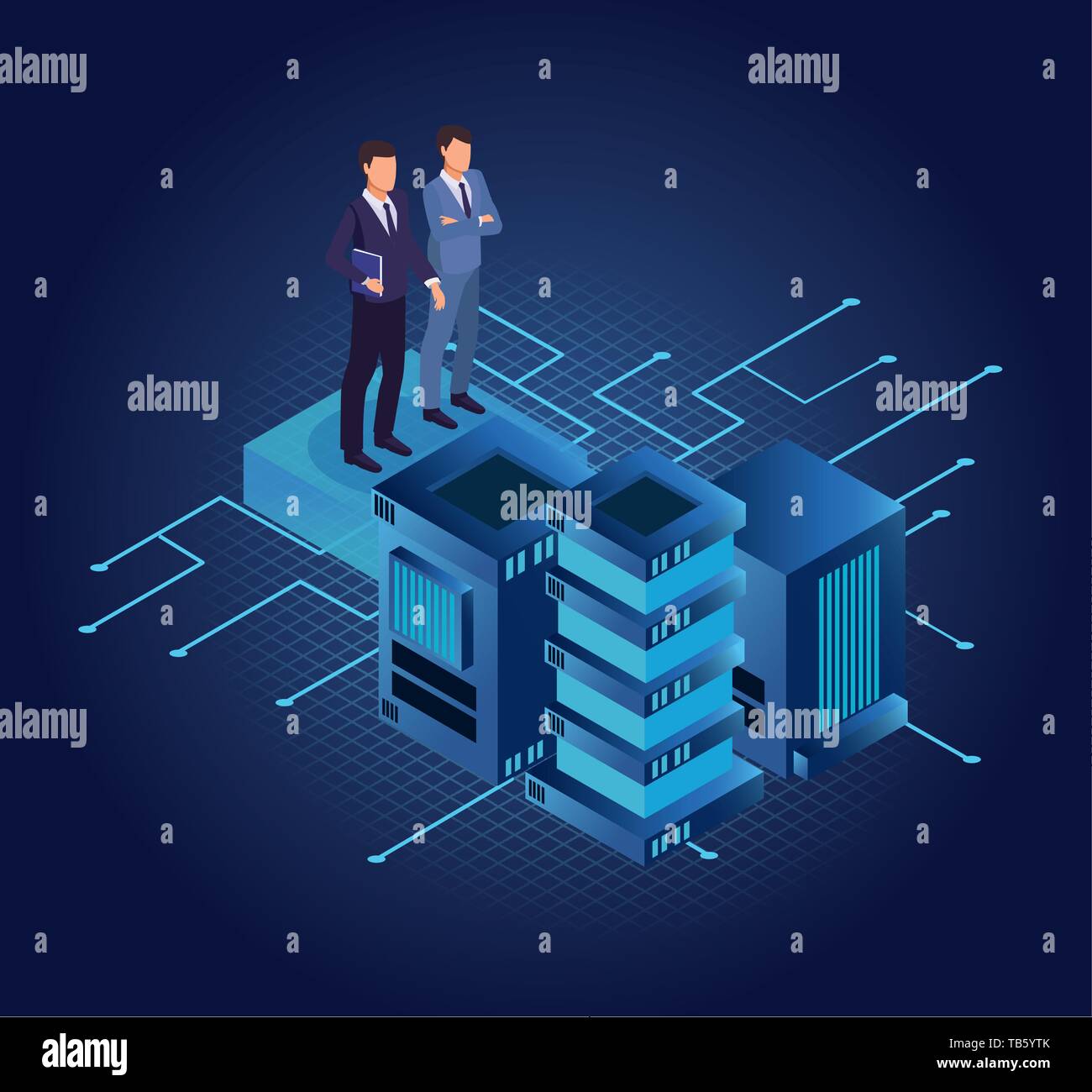 isometric businessmen and technology Stock Vector Image & Art - Alamy
