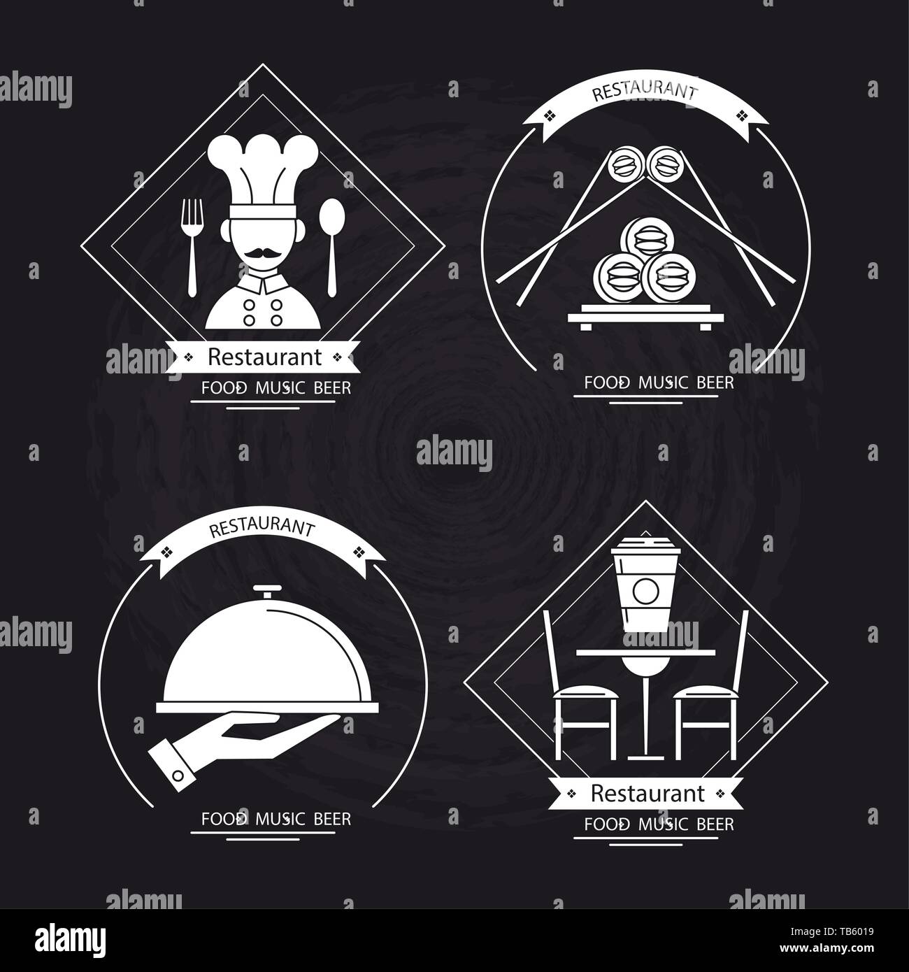 Set of restaurant emblems Stock Vector Image & Art - Alamy