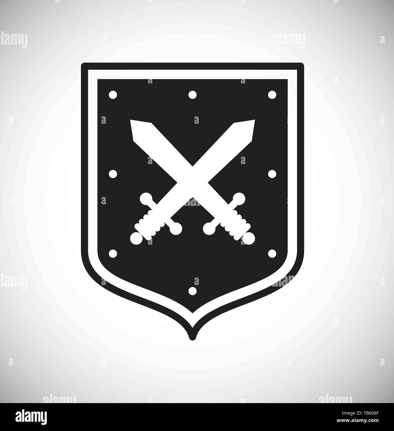 Shields and Heraldry related icon on background for graphic and web ...