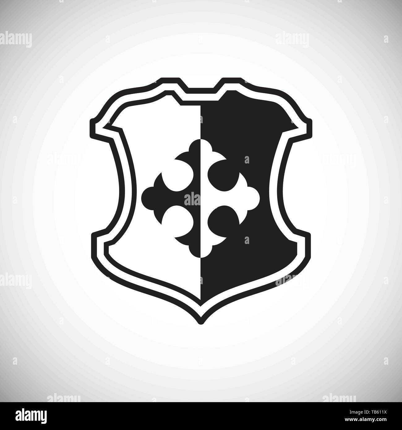 Shields and Heraldry related icon on background for graphic and web ...
