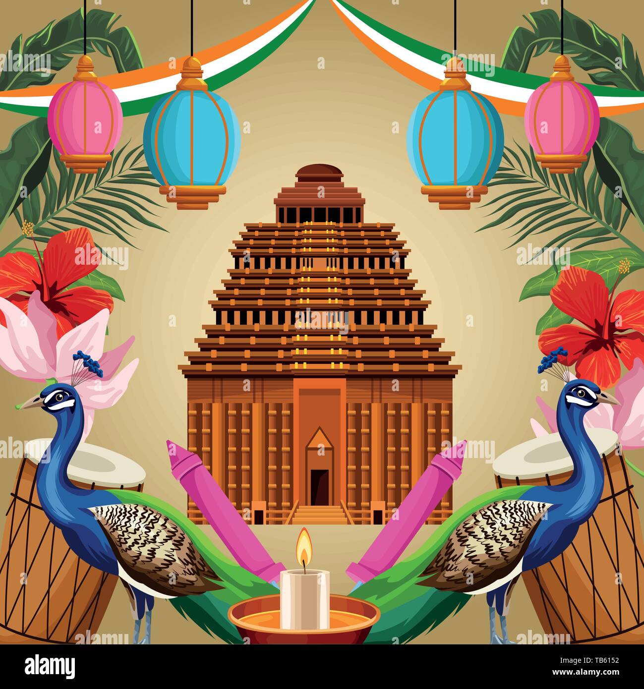 India national monument tourism card Stock Vector Image & Art - Alamy