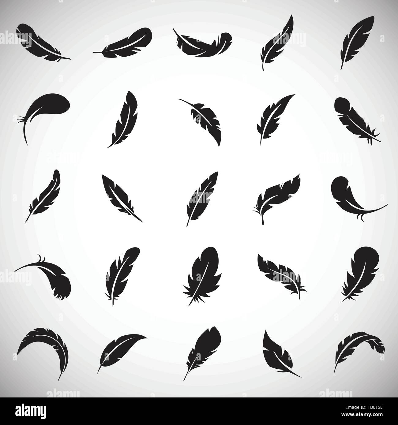 Feather icons set on white background for graphic and web design ...
