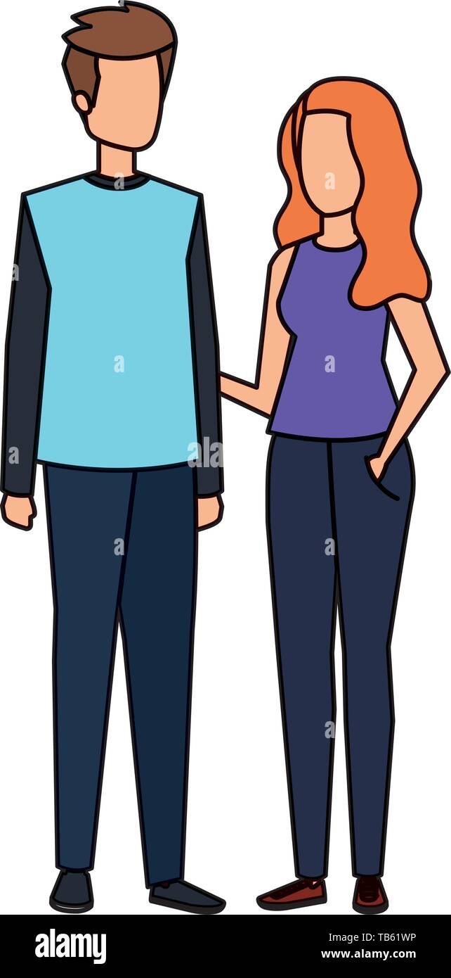young couple lovers avatars characters Stock Vector Image & Art - Alamy