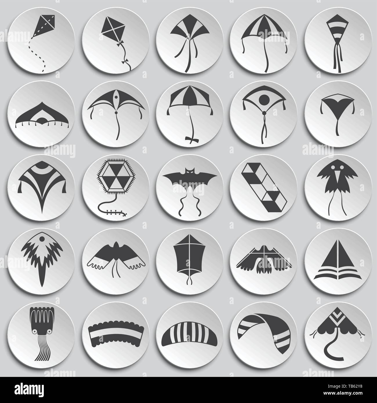 Kite icons set on background for graphic and web design. Simple ...
