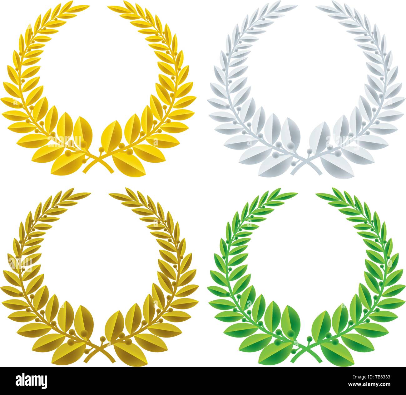 Vector illustration. Geometric set of laurel wreath symbol isolated ...