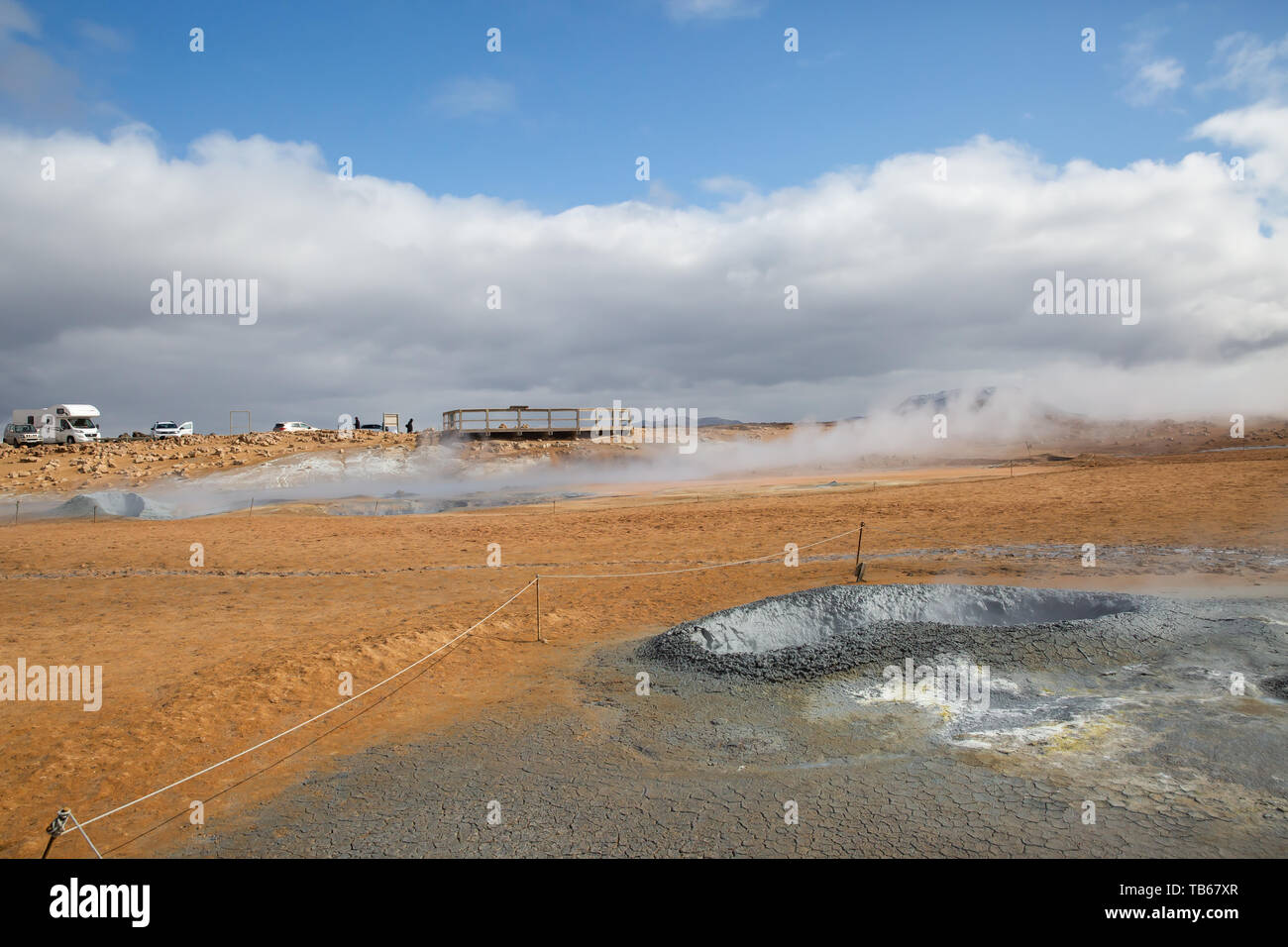 Geo Thermal mud pools and hot springs near Akureryi in Northern Iceland ...