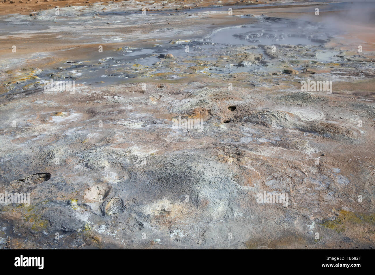 Geo Thermal mud pools and hot springs near Akureryi in Northern Iceland ...