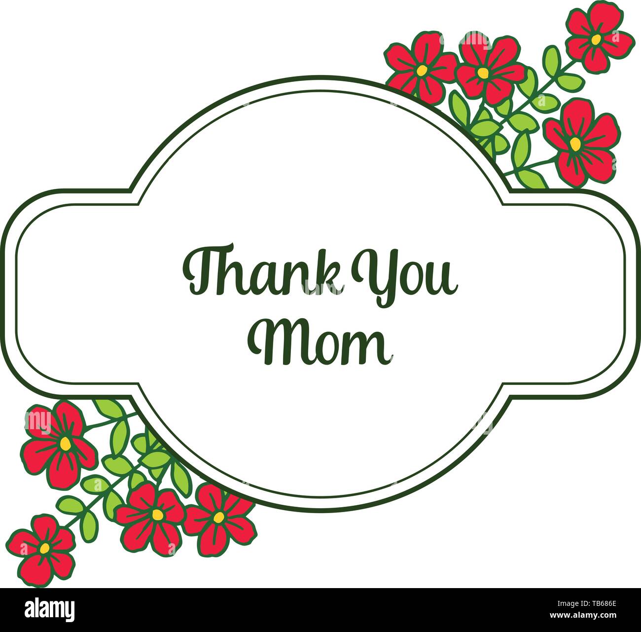 Vector illustration various elegant red wreath frame with banner thank ...
