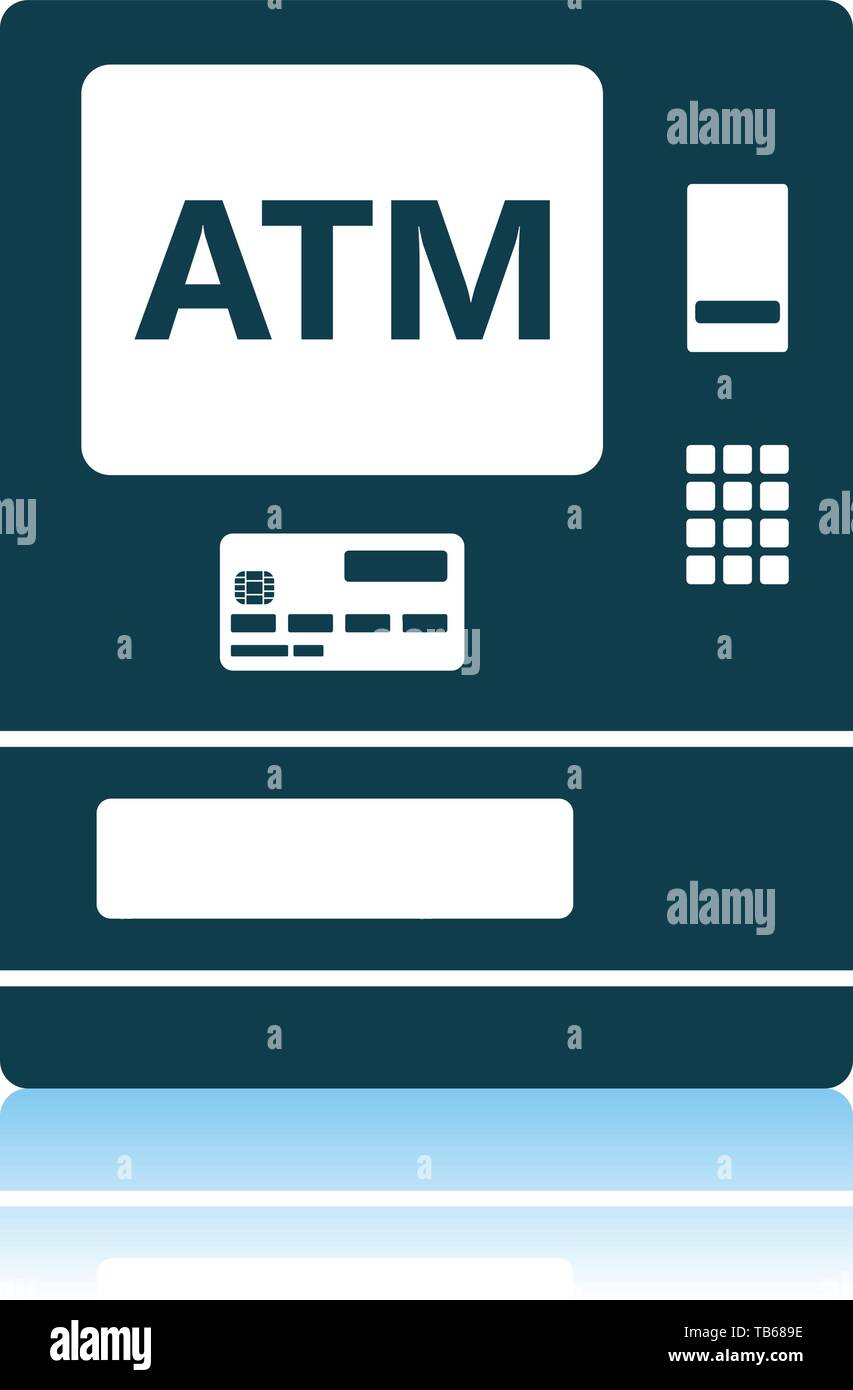 ATM Icon. Shadow Reflection Design. Vector Illustration Stock Vector ...