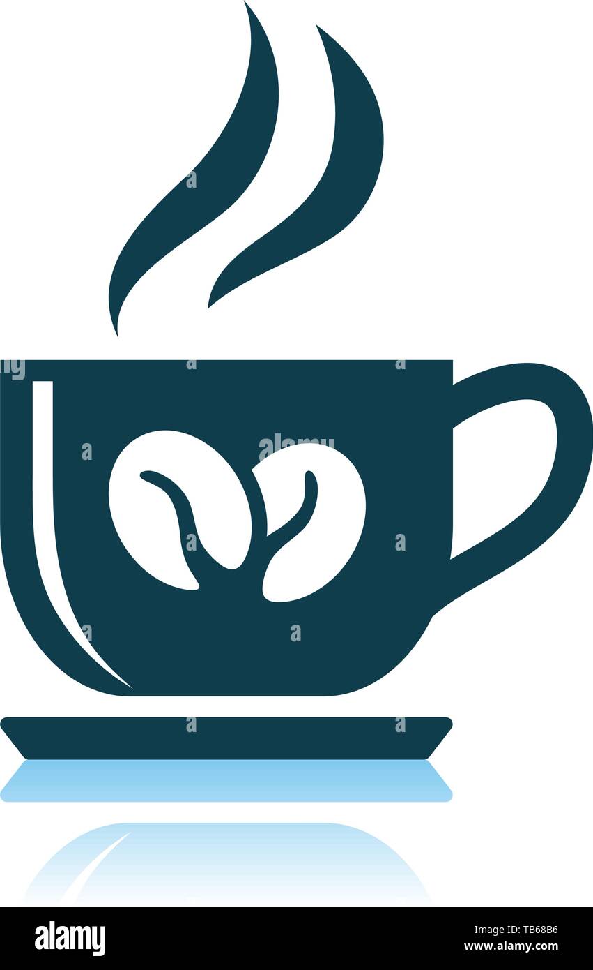 Coffee Cup Icon. Shadow Reflection Design. Vector Illustration Stock ...
