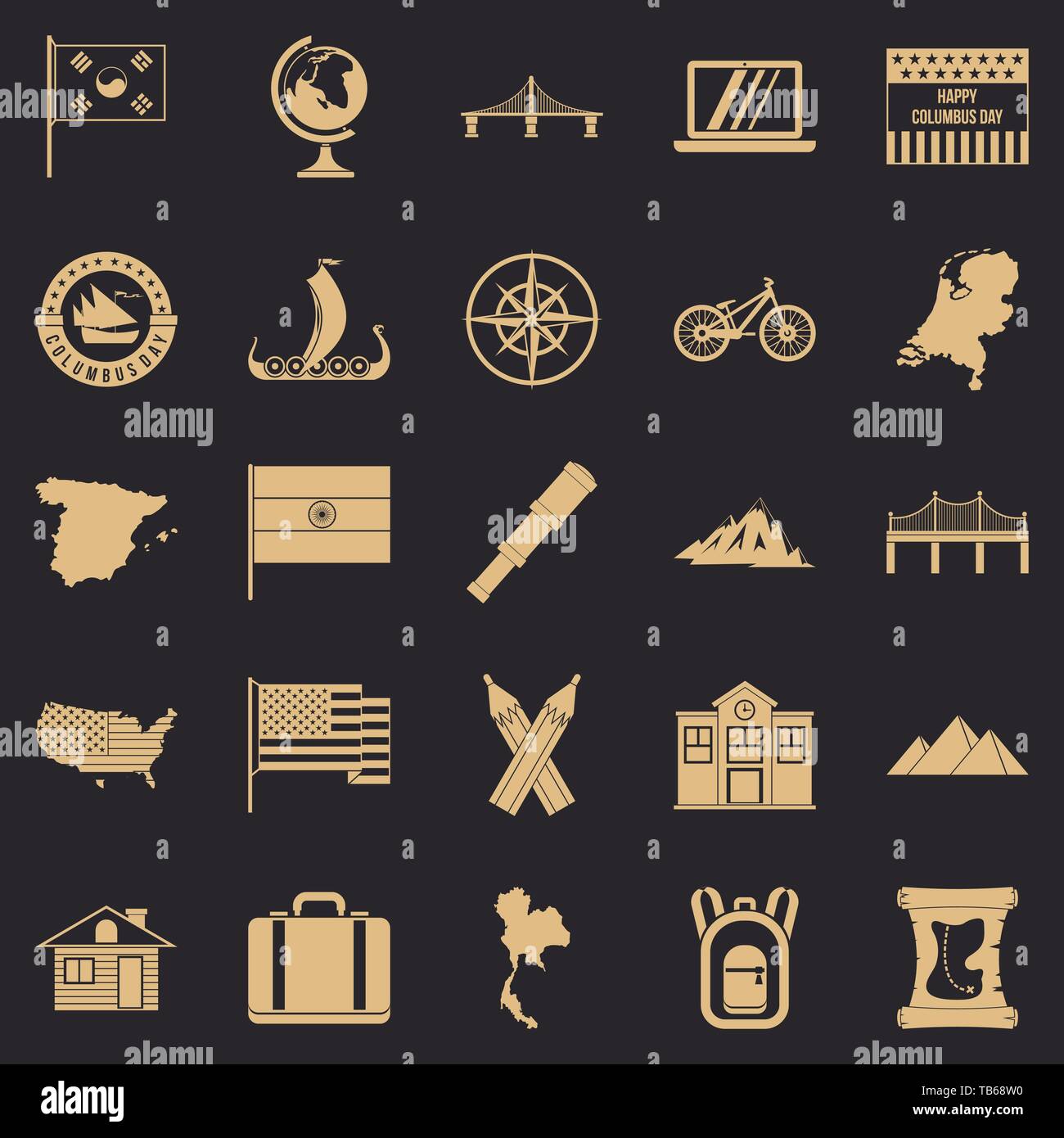 New map icons set, simple style Stock Vector Image & Art - Alamy