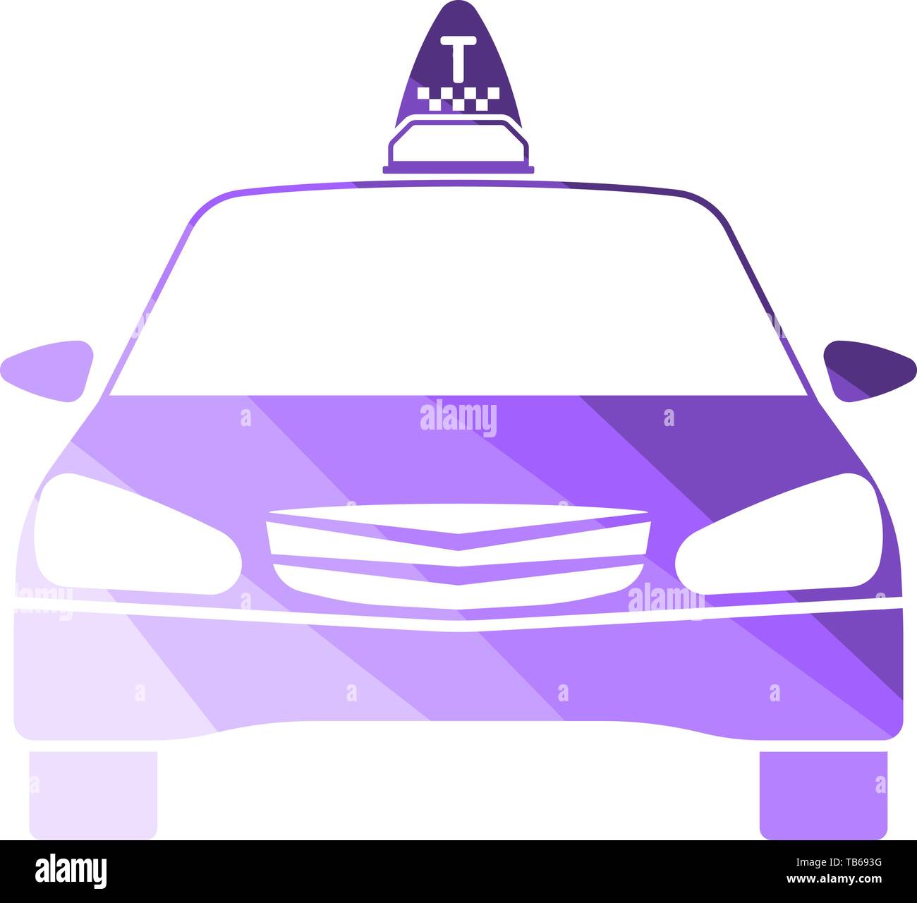 Taxi Icon Front View. Flat Color Ladder Design. Vector Illustration ...