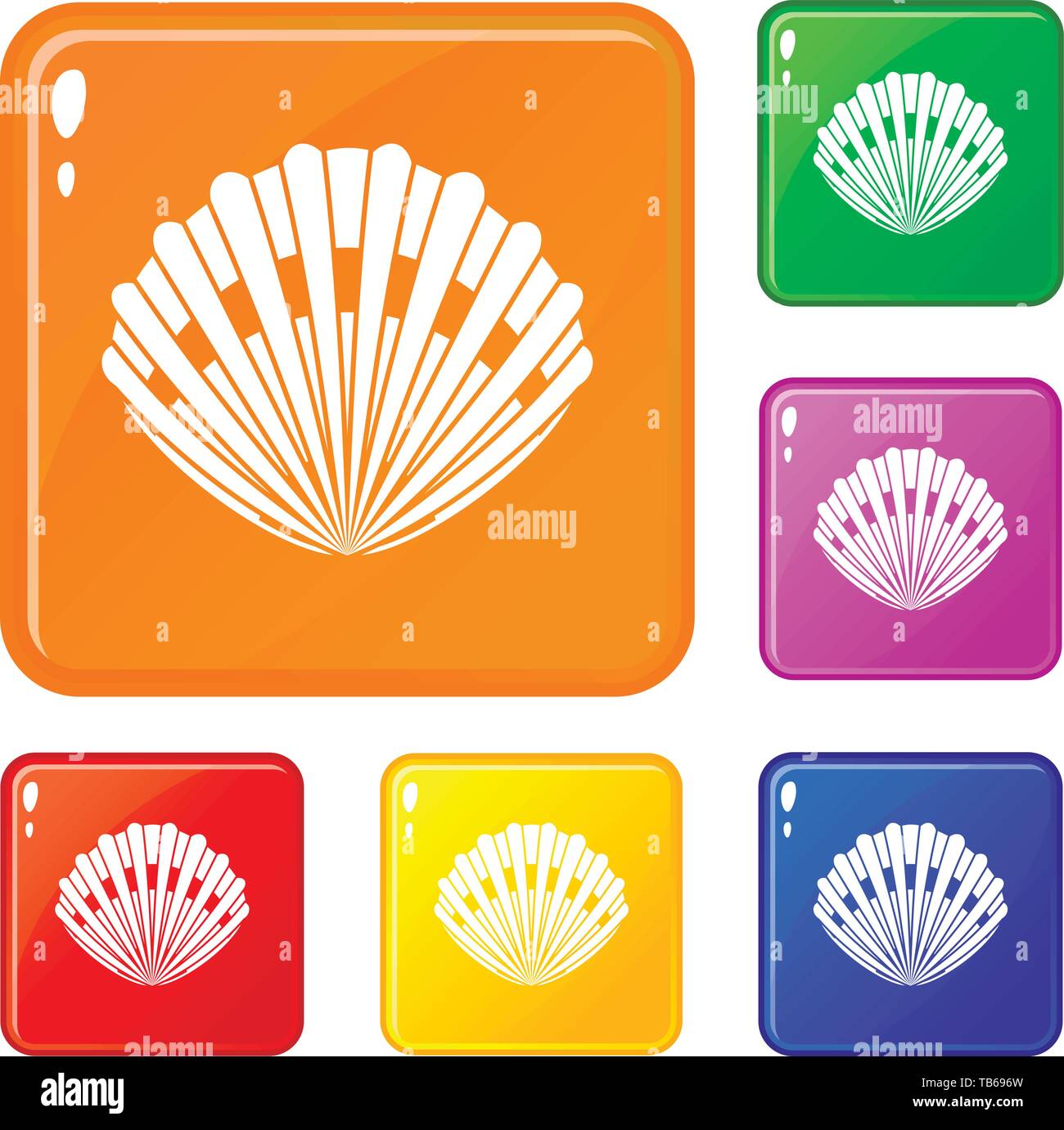 Pearl shell icons set vector color Stock Vector Image & Art - Alamy