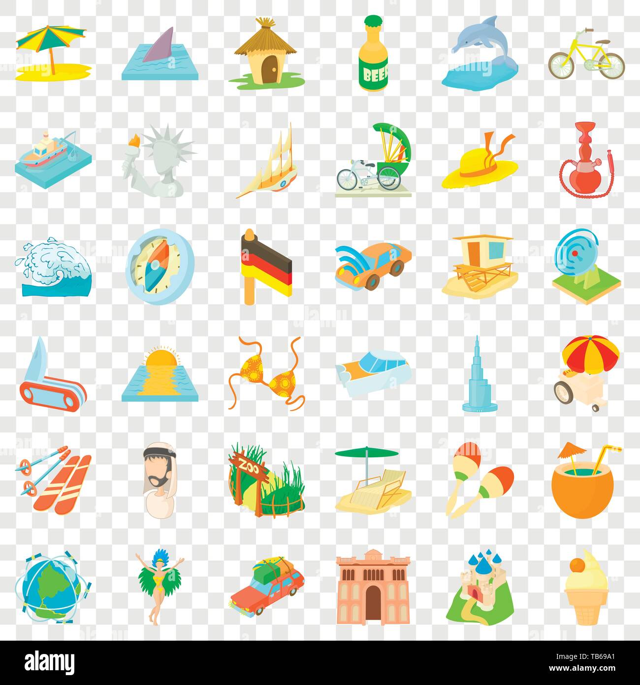 Good journey icons set, cartoon style Stock Vector Image & Art - Alamy