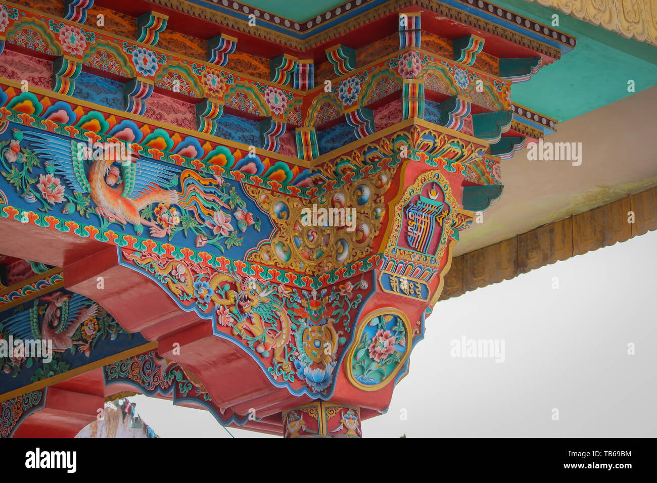 Ladakh, India: Dated- May 9, 2019: Colourful decorative patterns of ...