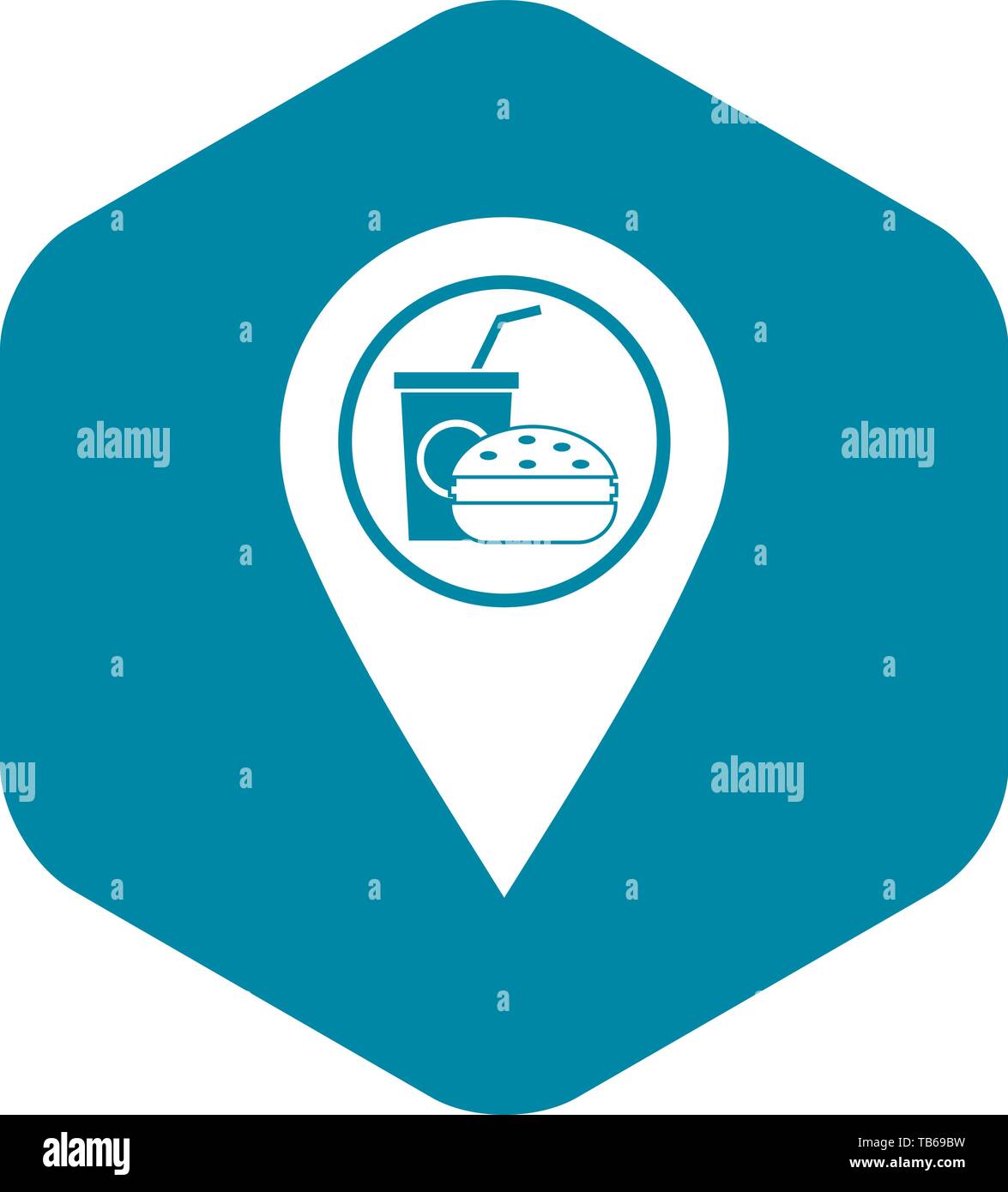 Map pointer burger icon hi-res stock photography and images - Alamy