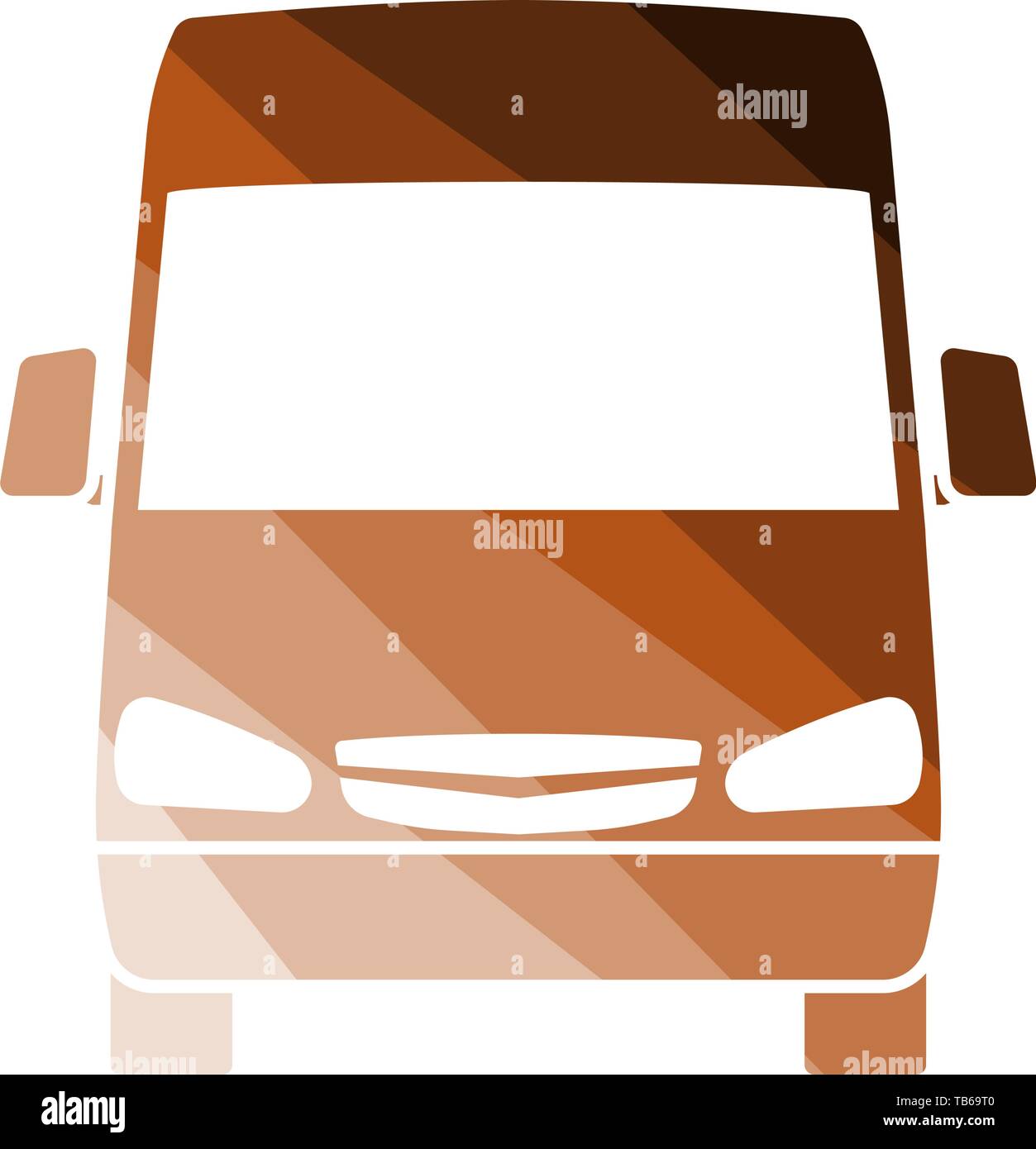 Van Icon Front View. Flat Color Ladder Design. Vector Illustration ...