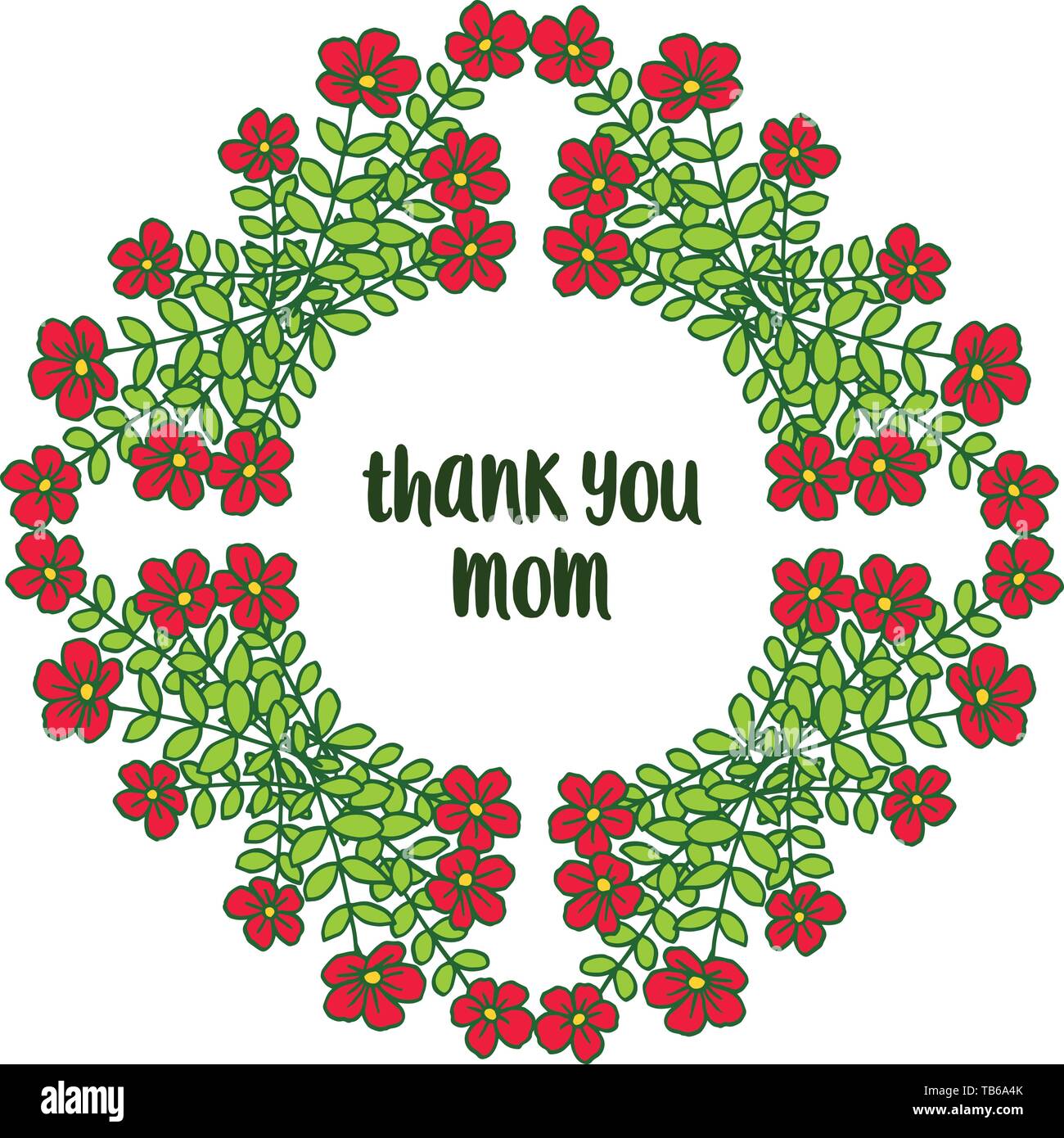 Vector illustration various crowd of red flower frame with decor of ...