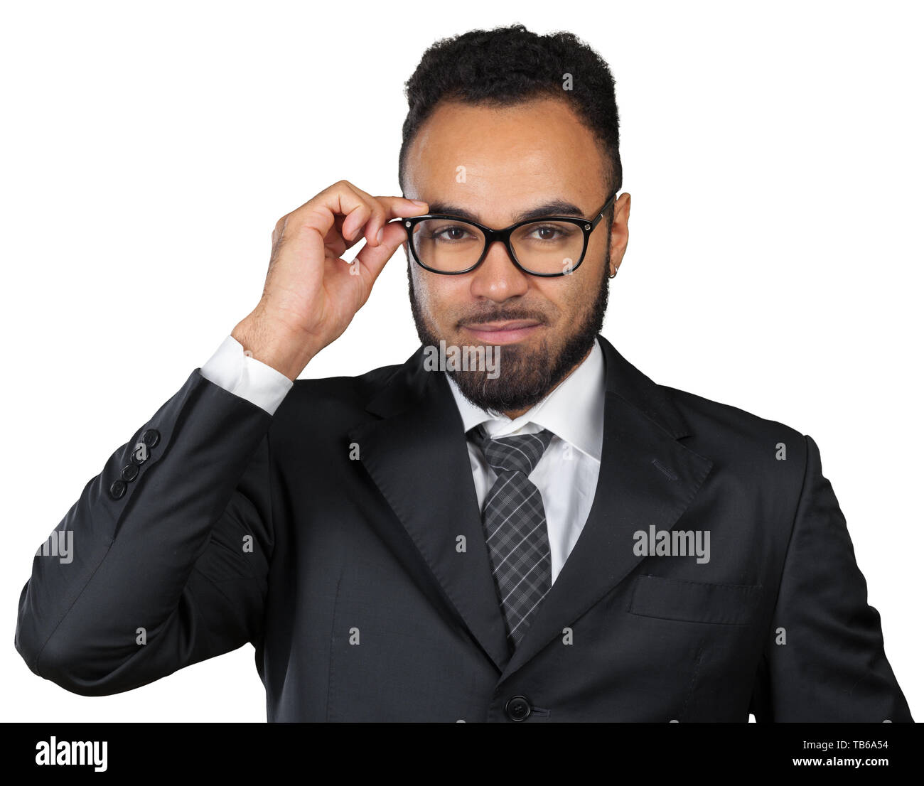 Portrait of a handsome smiling business man, isolated on white ...